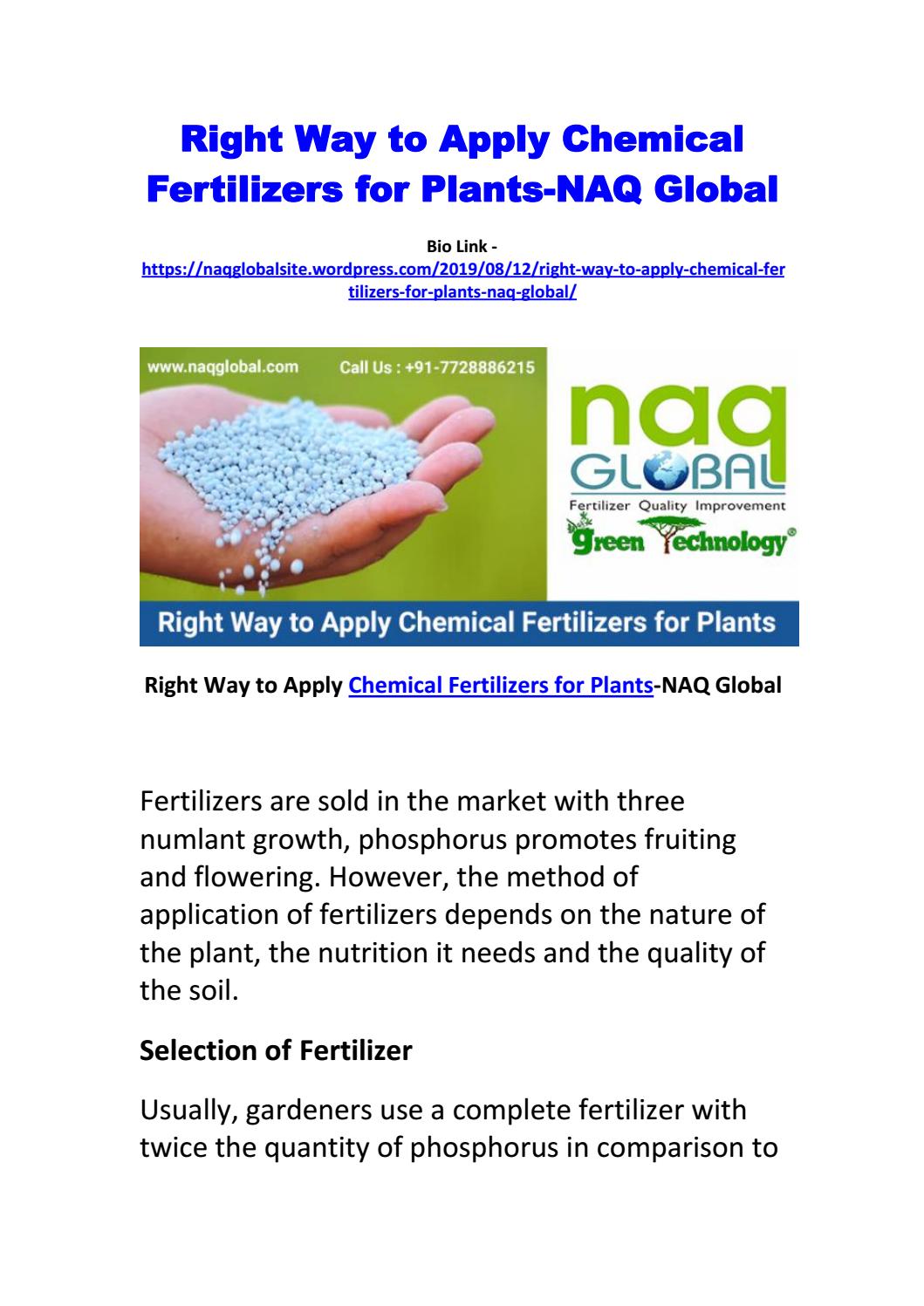 Chemical Fertilizers For Plants