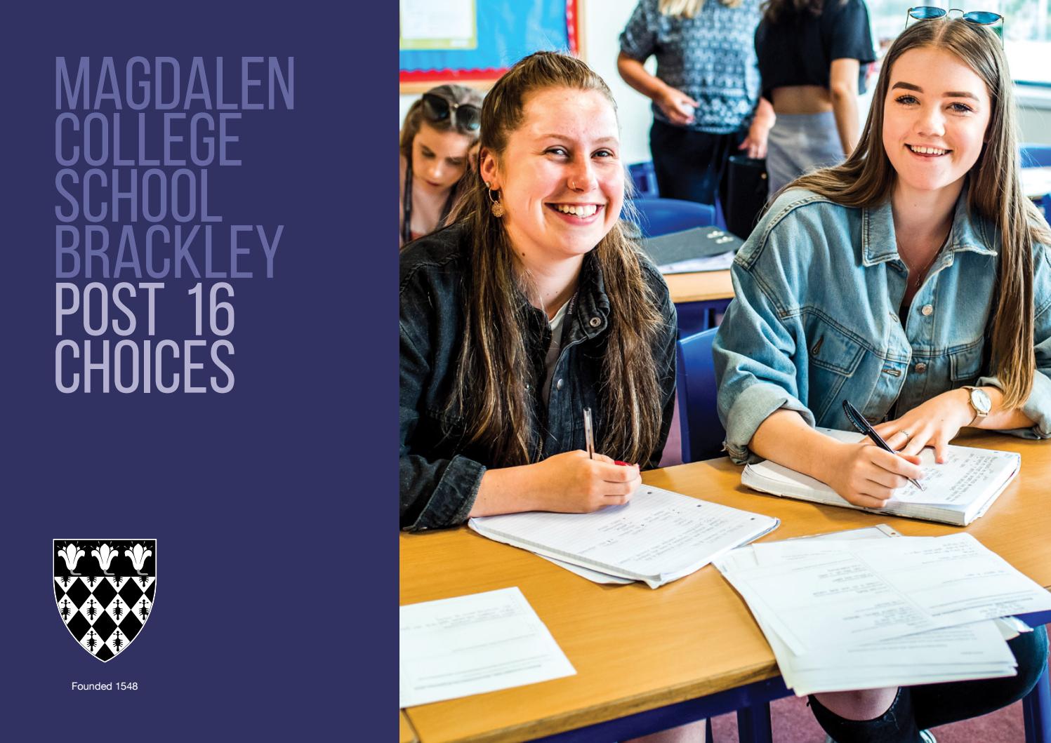 Magdalen College School - Post 16 Choices Booklet by W S A - Issuu