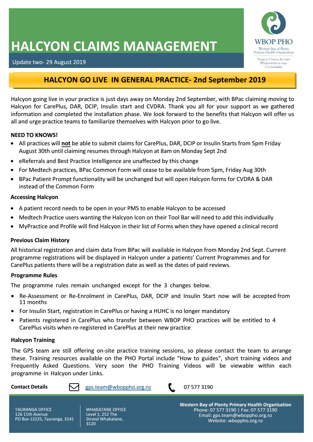 Halcyon Practice Update by WBOP PHO - Issuu