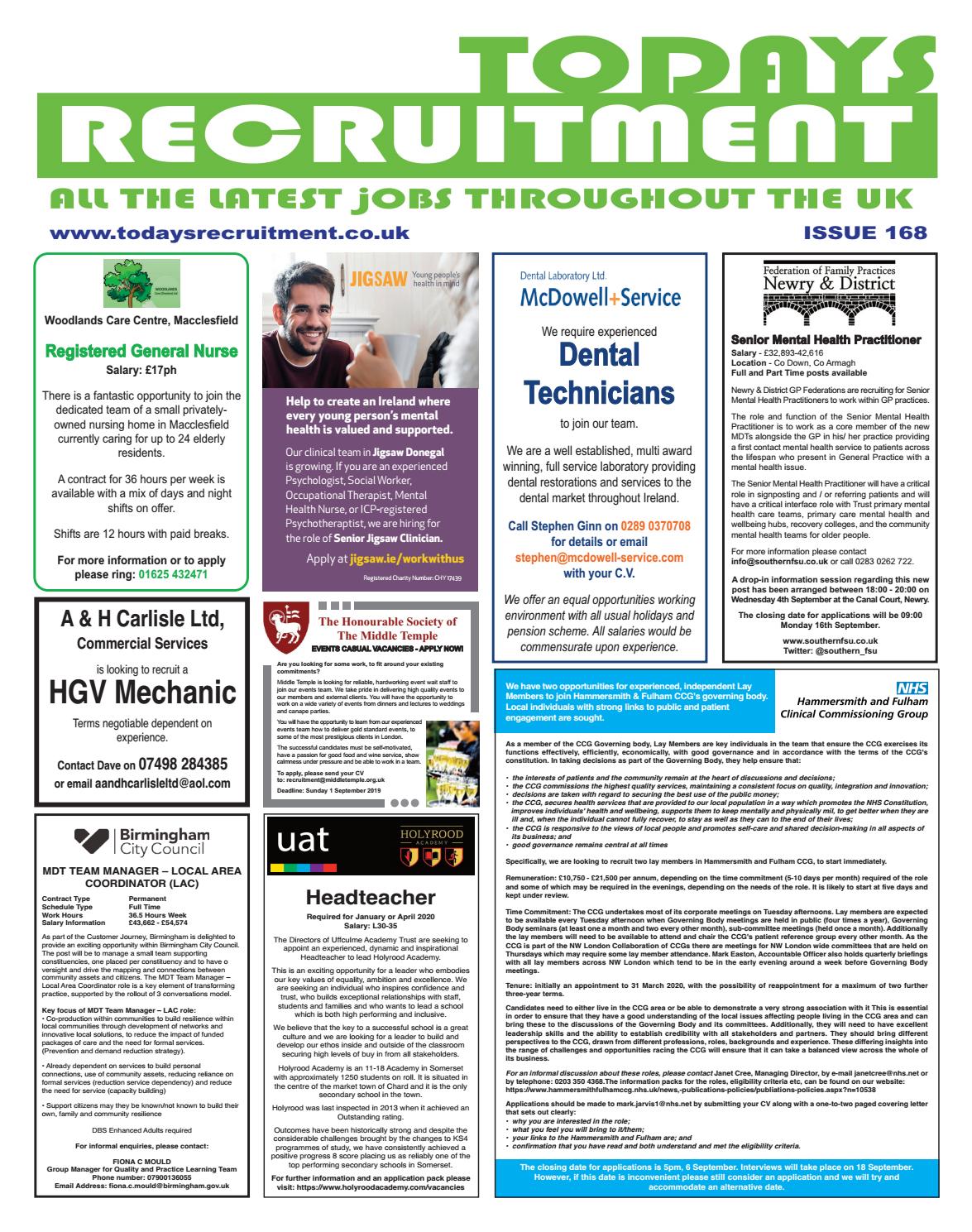 Todays Recruitment Issue 168 by Todays Recruitment - Jobs and Careers ...