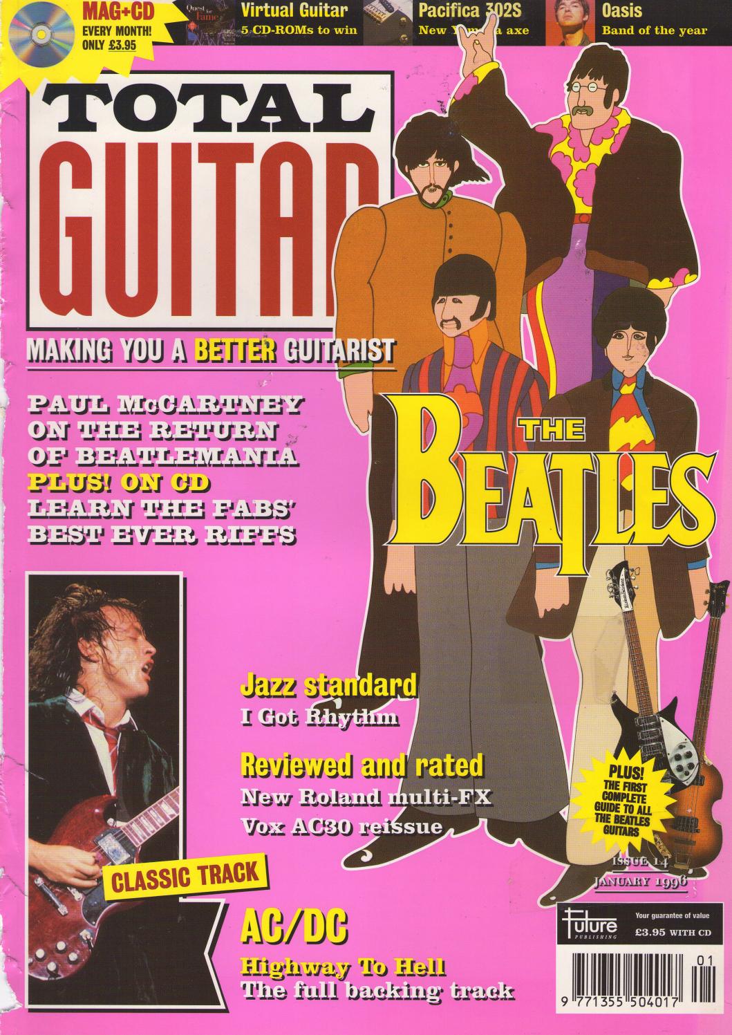 THE BEATLES GUITARS Total Guitar Jan 1996 By Mark Cunningham