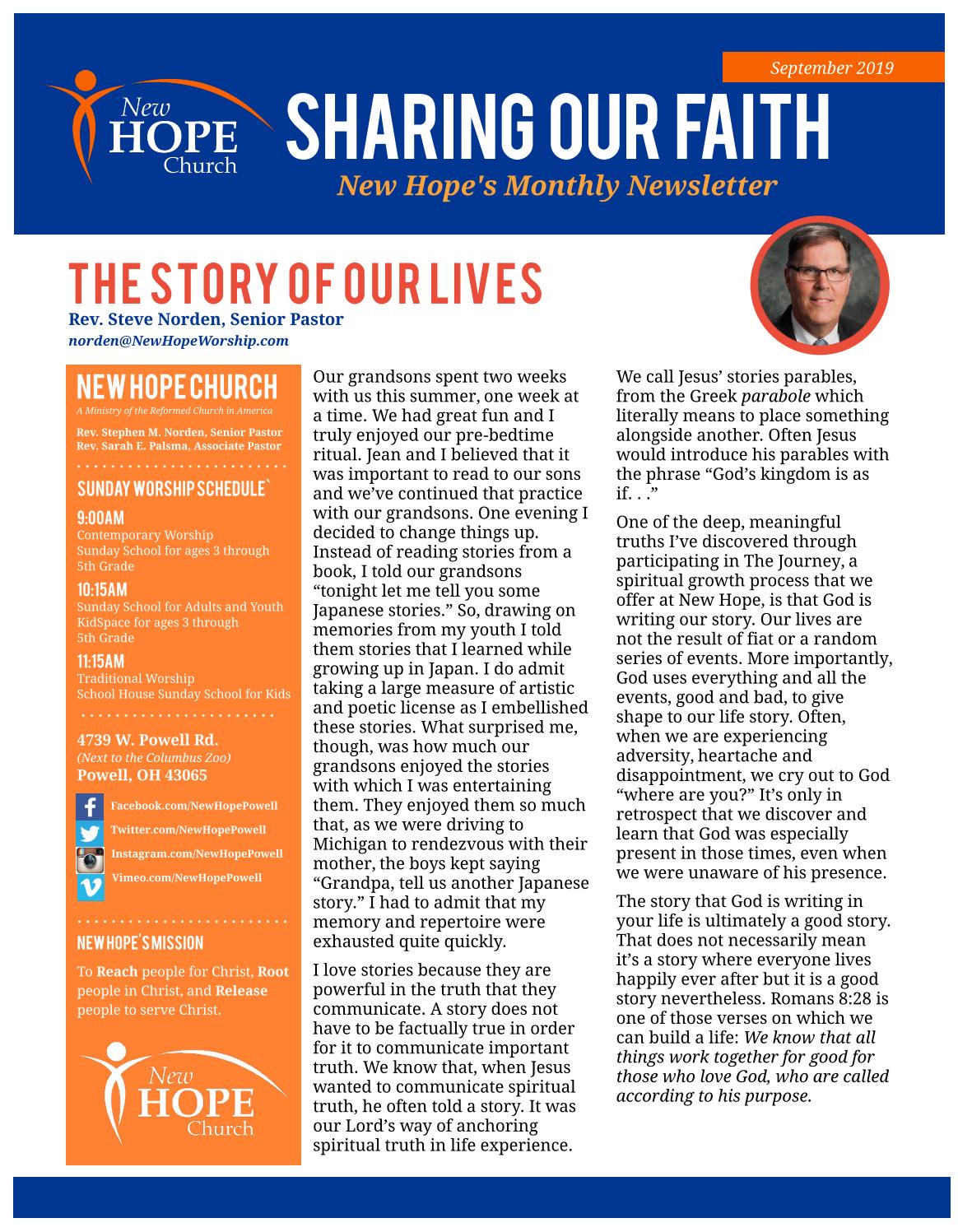 September 2019 Newsletter by New Hope Church - Issuu