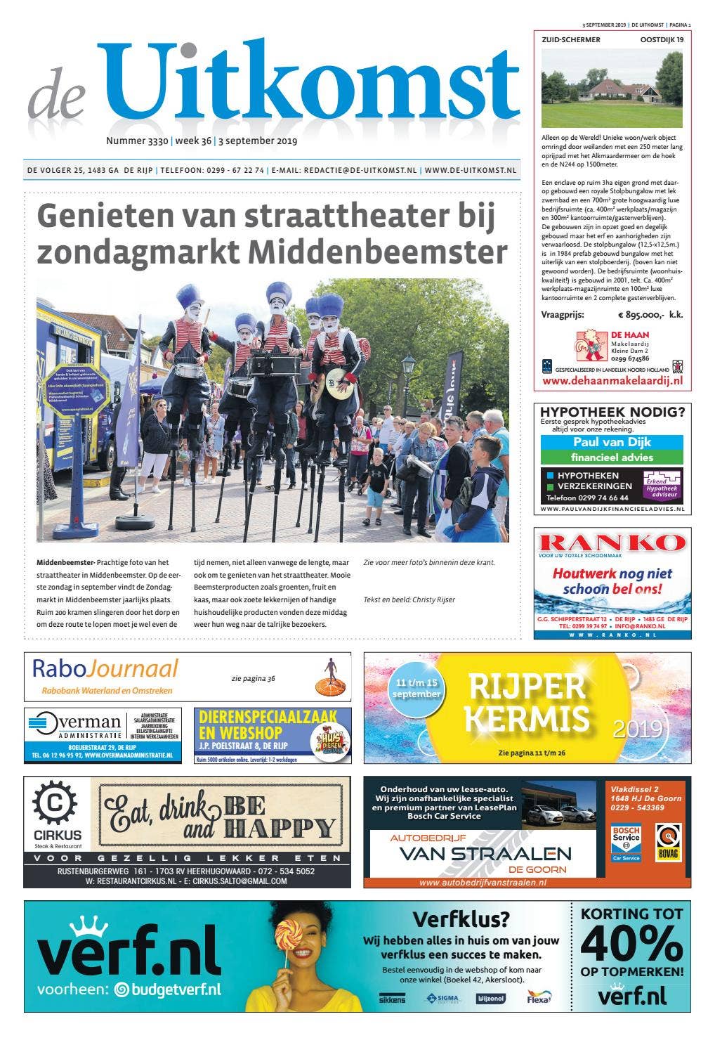 De Uitkomst, week 36 2019 by Uitgeverij De Uitkomst - Issuu