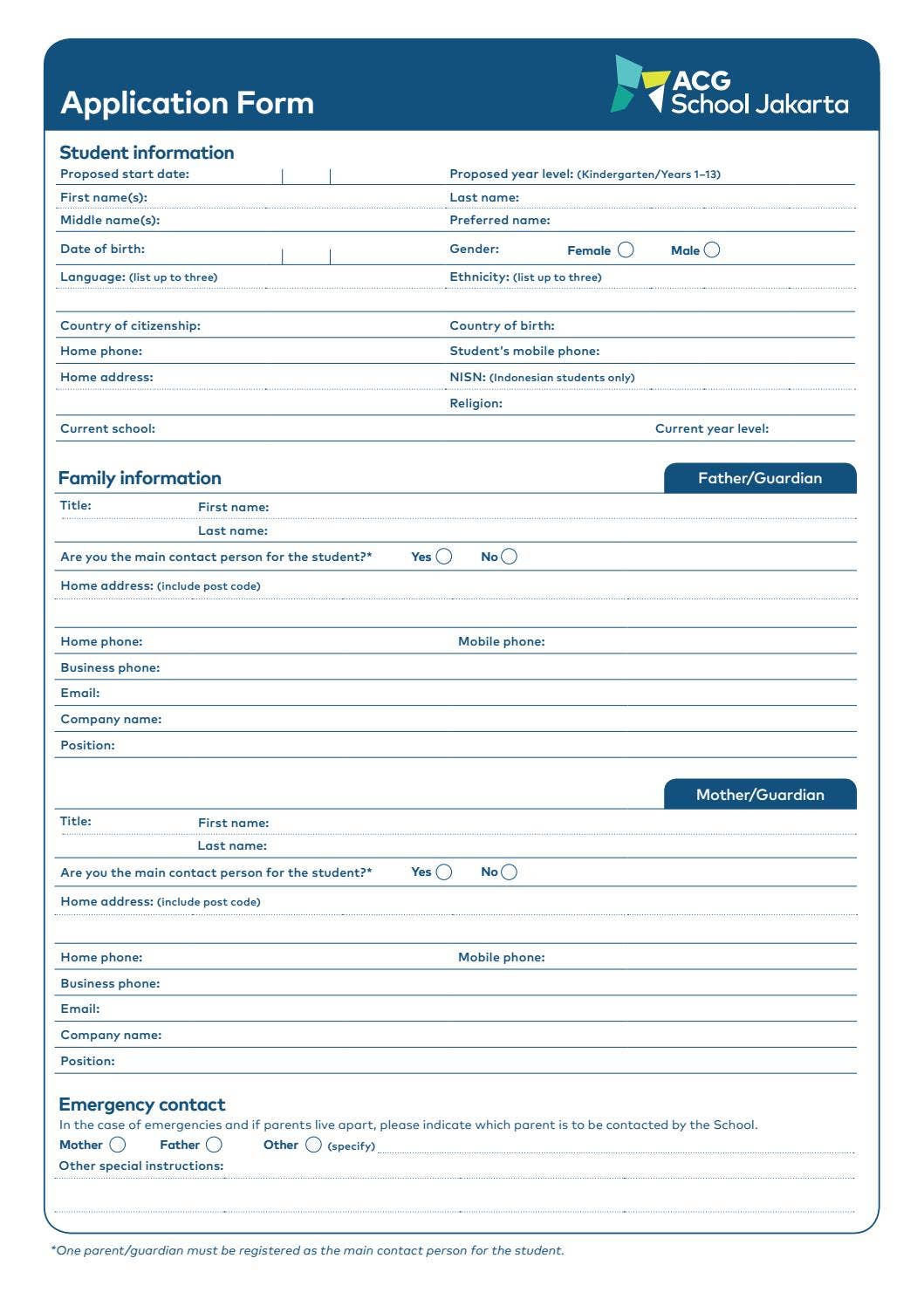ACG Jakarta Application Form by ACG Schools - Issuu