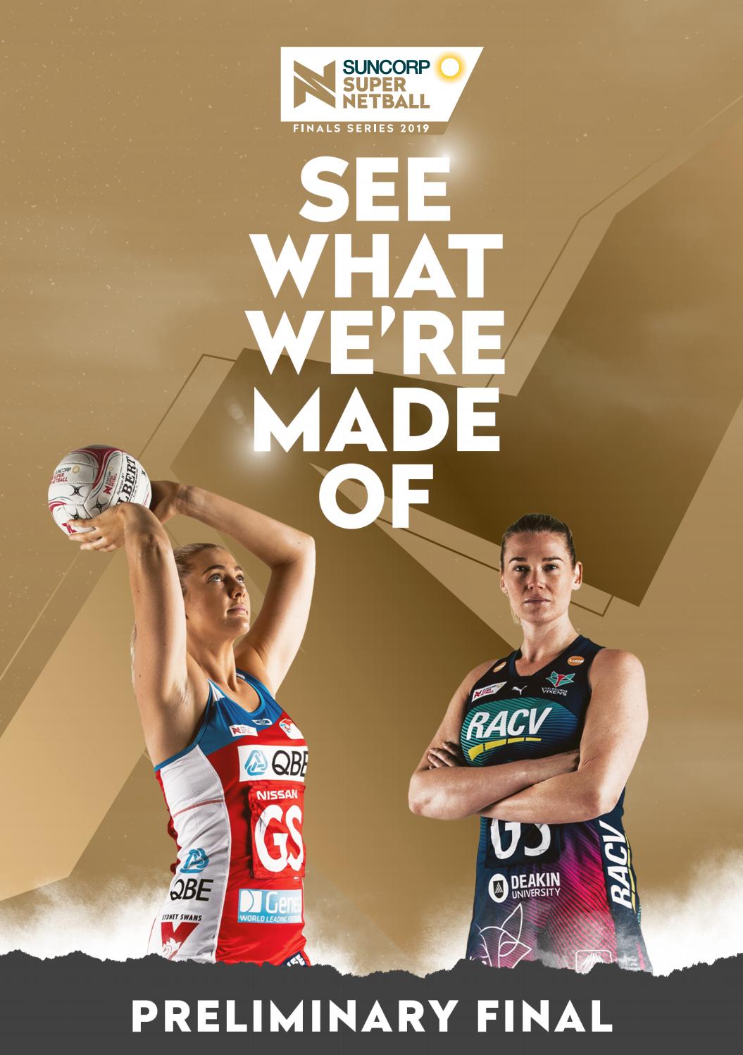 2019 Suncorp Super Netball Preliminary Final Program by Netball ...