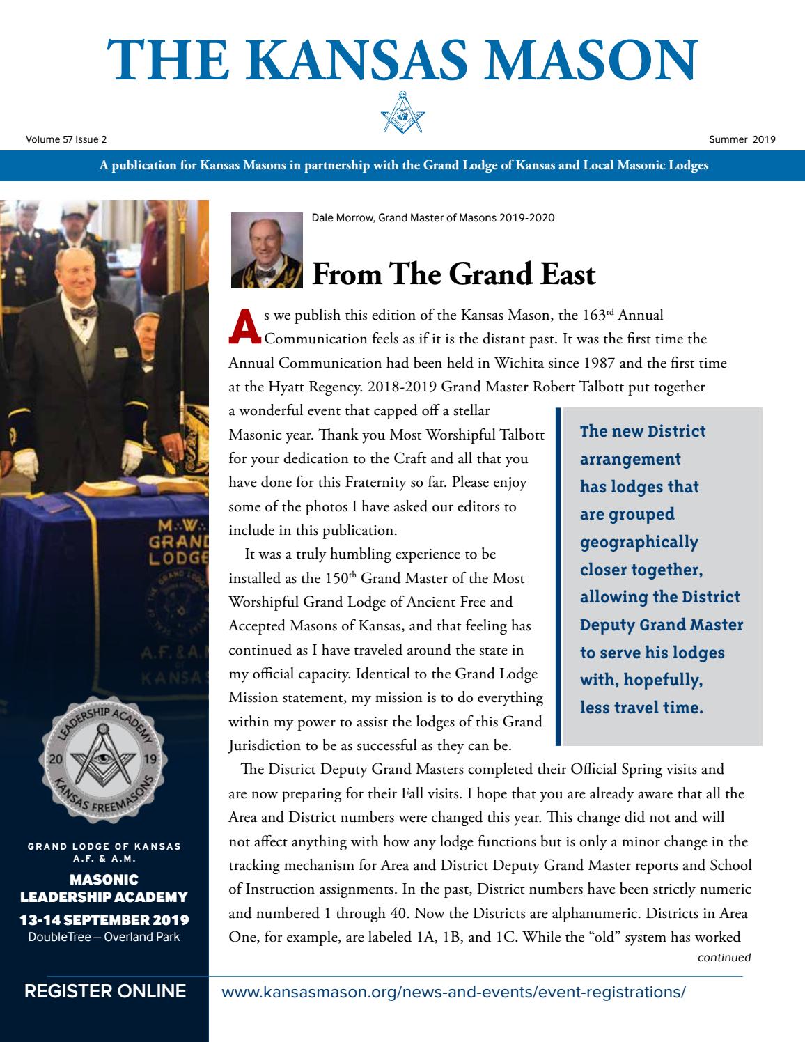 Kansas Mason - Summer 2019 by Grand Lodge of Kansas AF&AM - Issuu