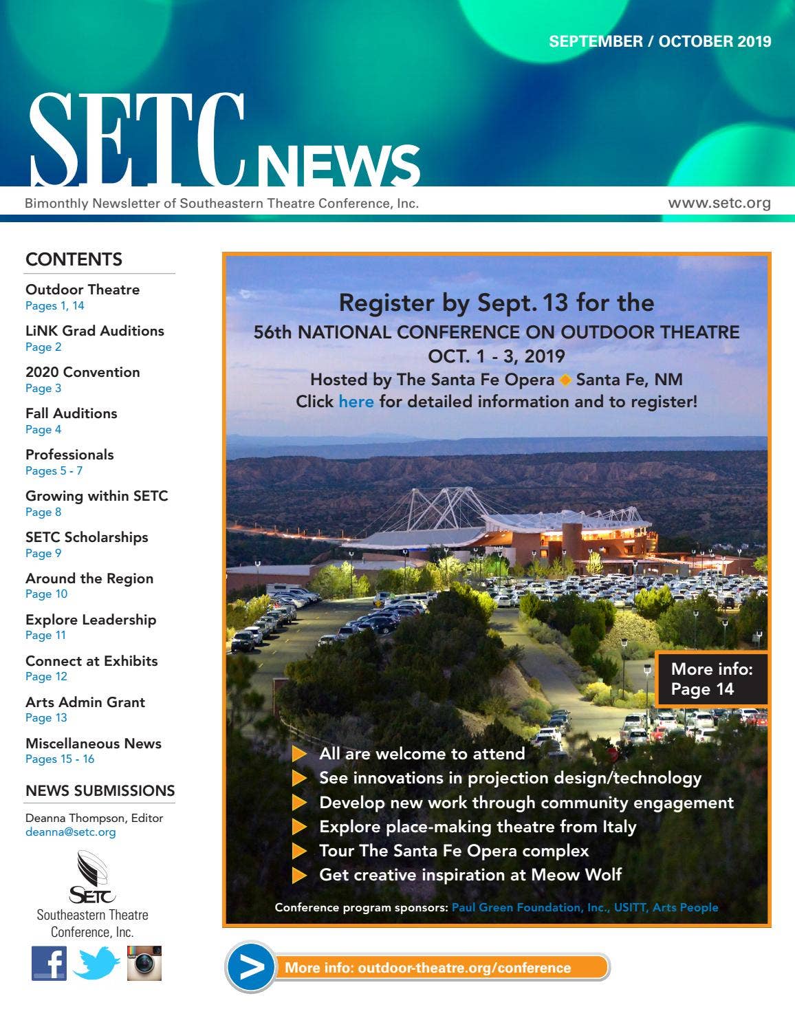 SETC News September/October 2019 by Southeastern Theatre Conference - Issuu