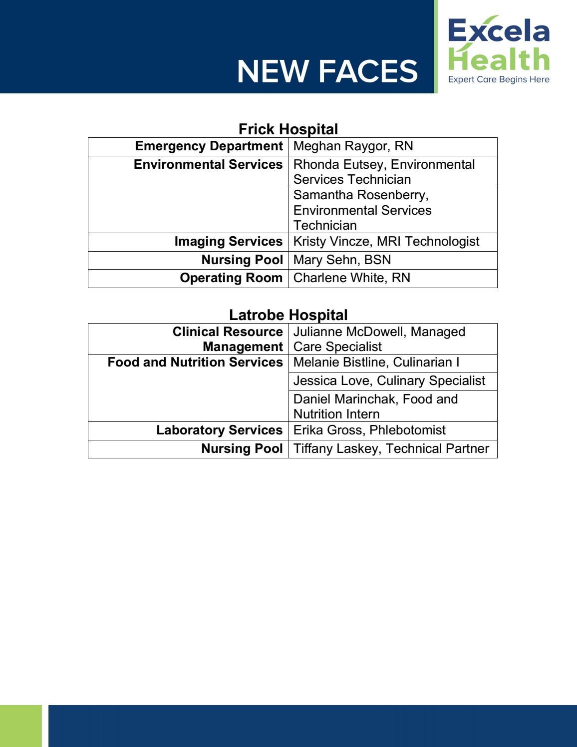 New Faces: Welcome to Excela Health by Independence Health System - Issuu