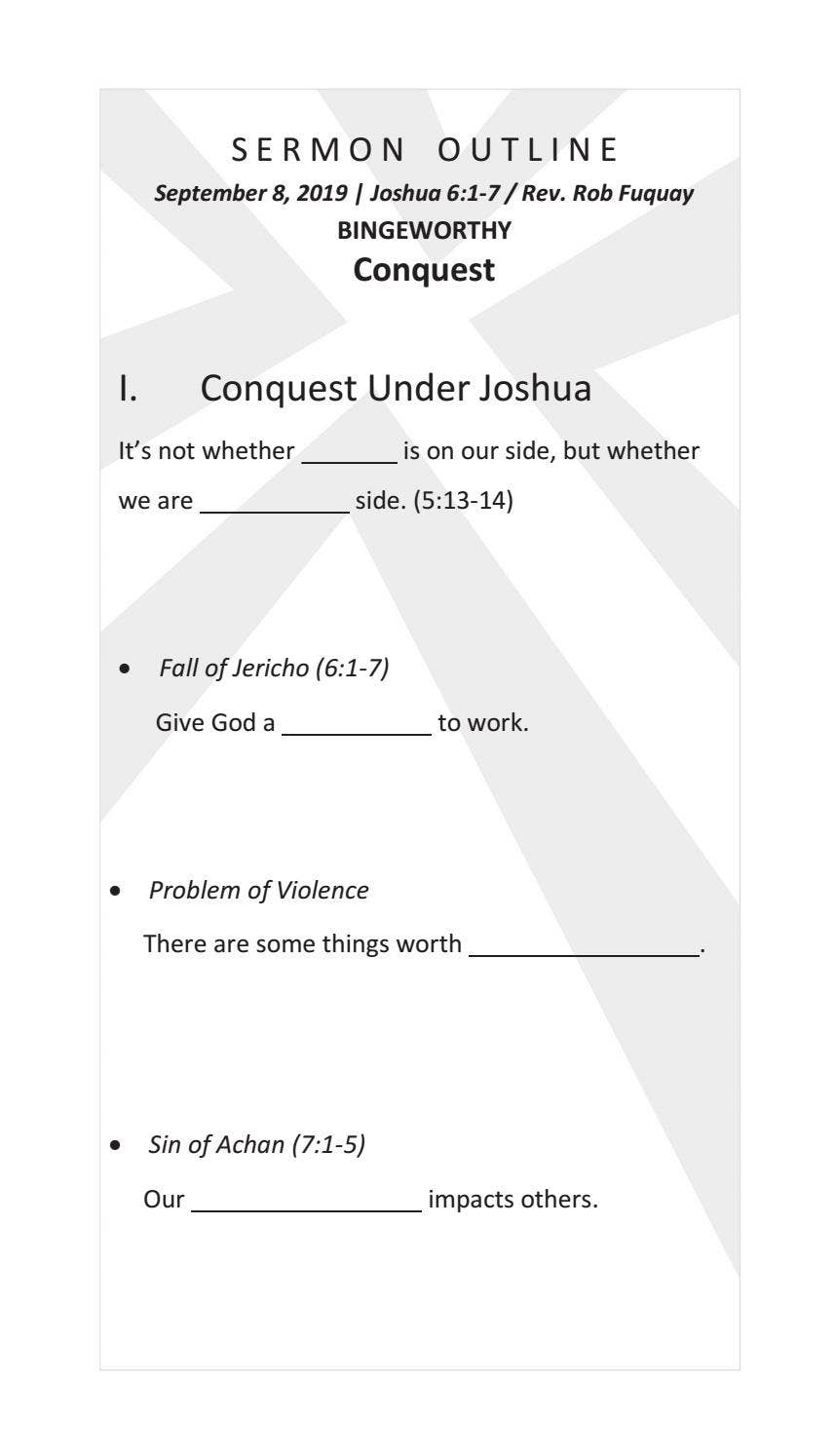 September 8, 2019__Sermon Outline for Rev. Rob Fuquay by St. Luke's UMC ...