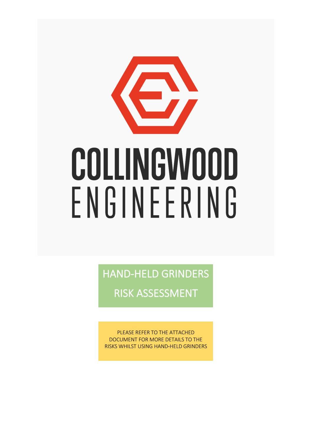 Hand Held Grinders Risk Assessment by trainload - Issuu