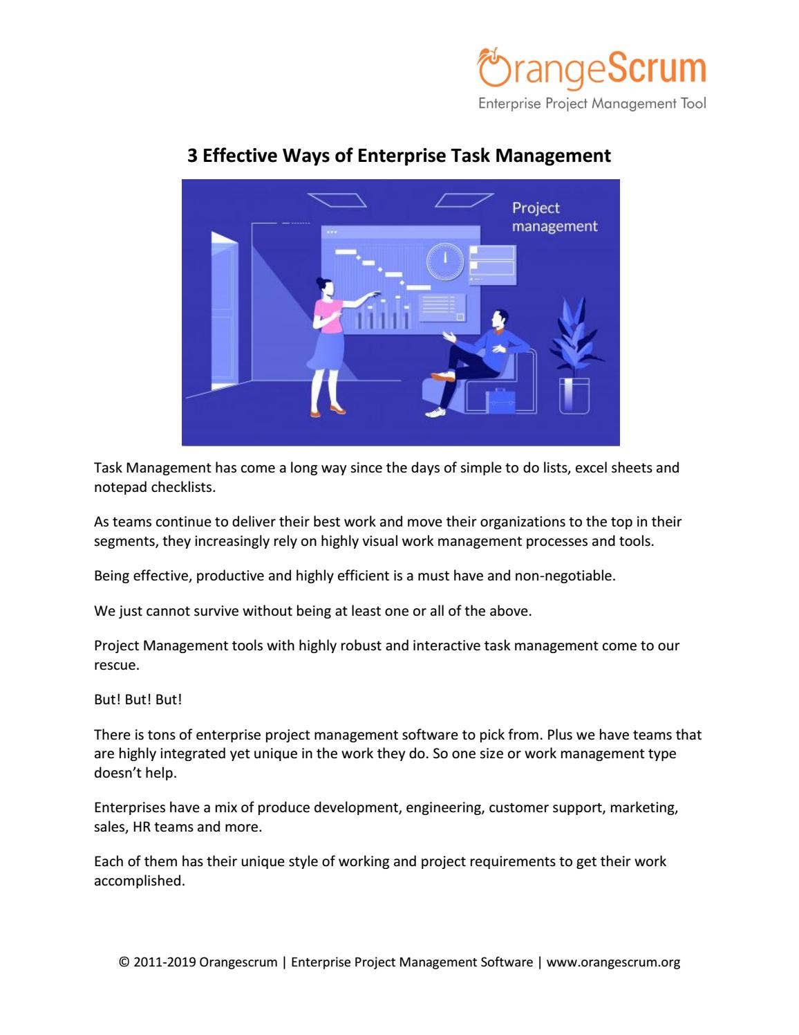 3 Effective Ways of Enterprise Task Management by orangescrum - Issuu
