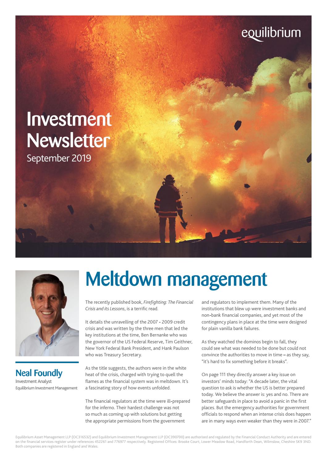 Investment Newsletter - September 2019 by Equilibrium Financial ...