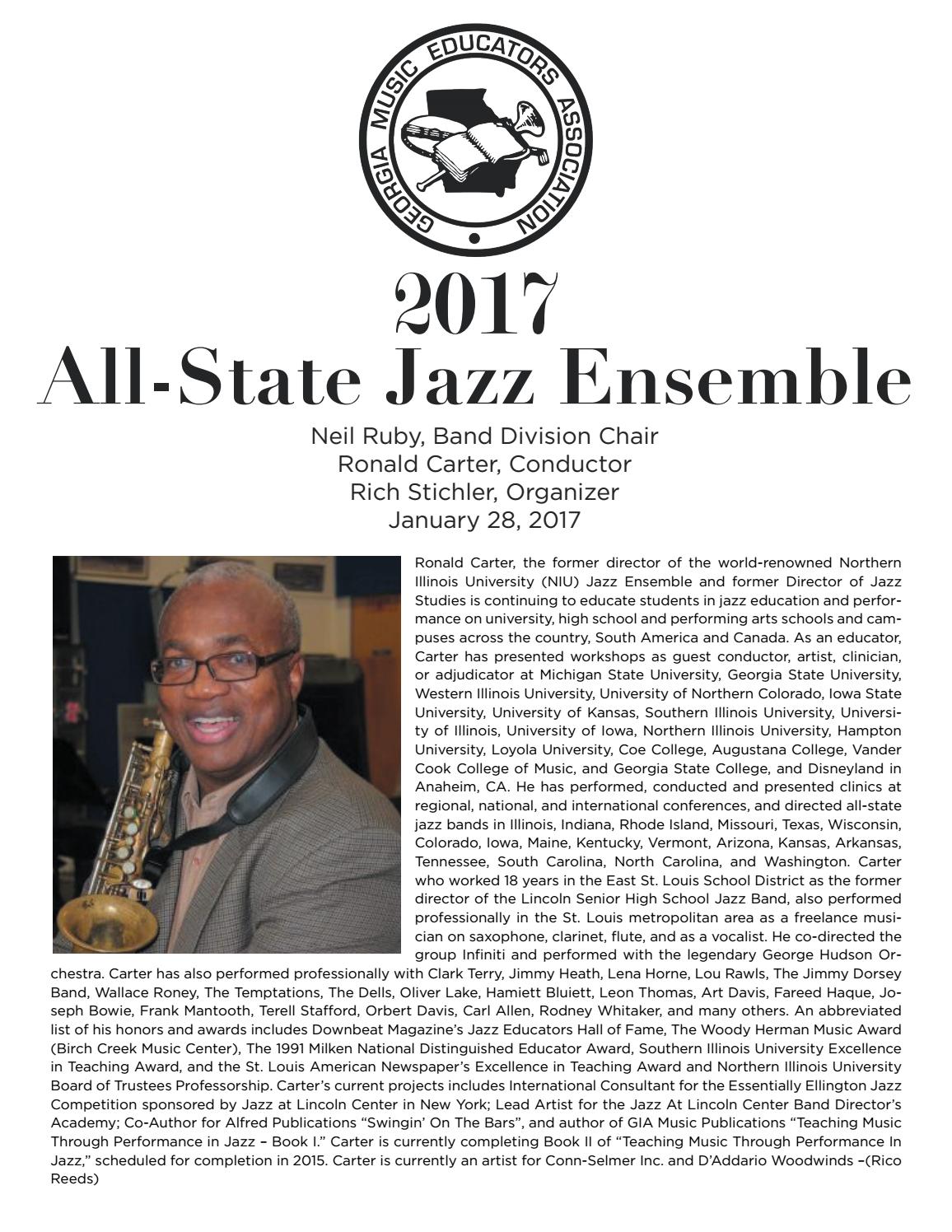 2017 GMEA All-State Jazz Ensemble Program by Georgia Music Educators ...