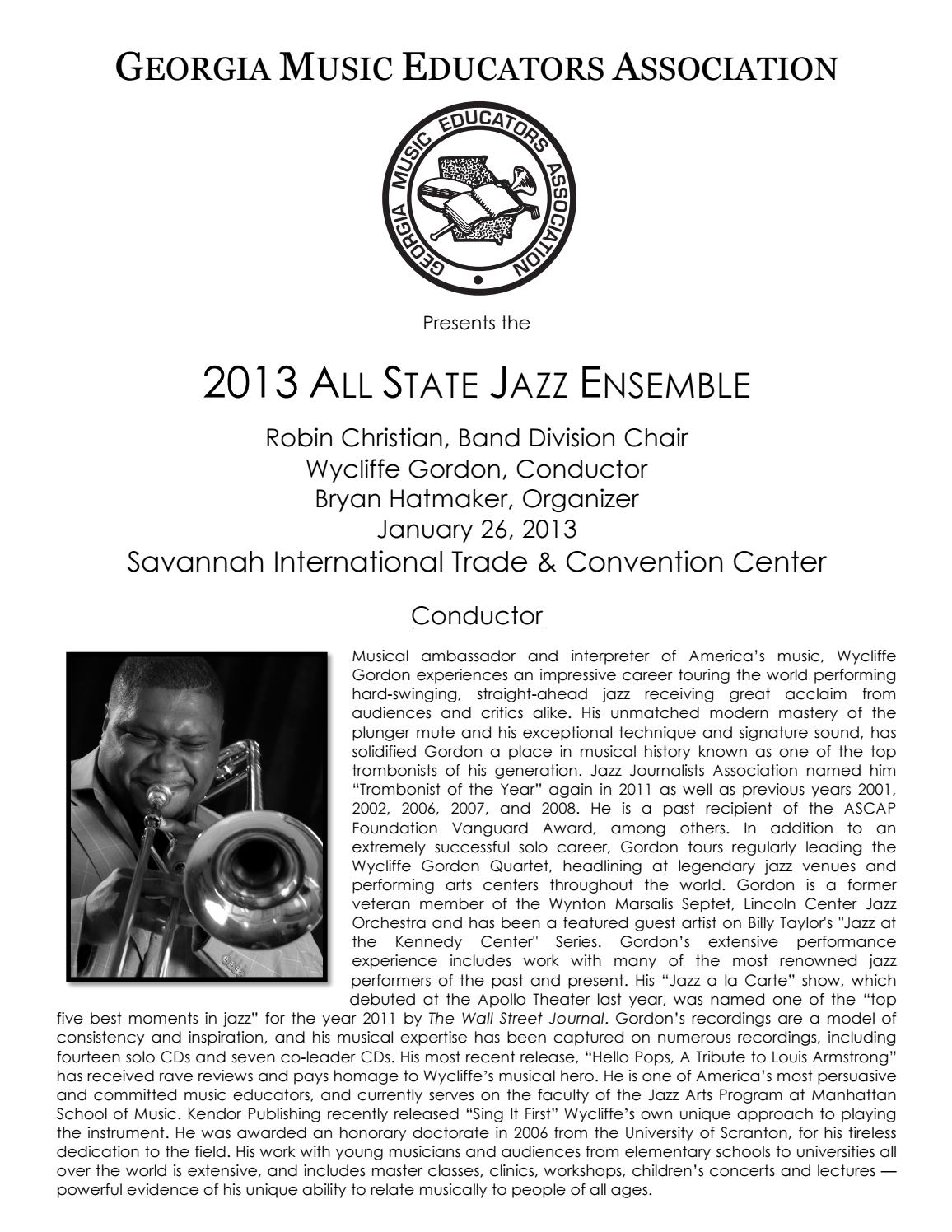 2013 GMEA All-State Jazz Ensemble Program by Georgia Music Educators ...