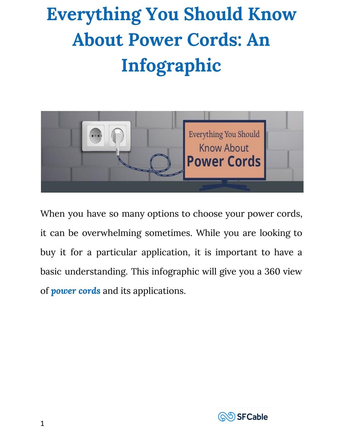 Everything You Should Know About Power Cords: An Infographic by Sf ...