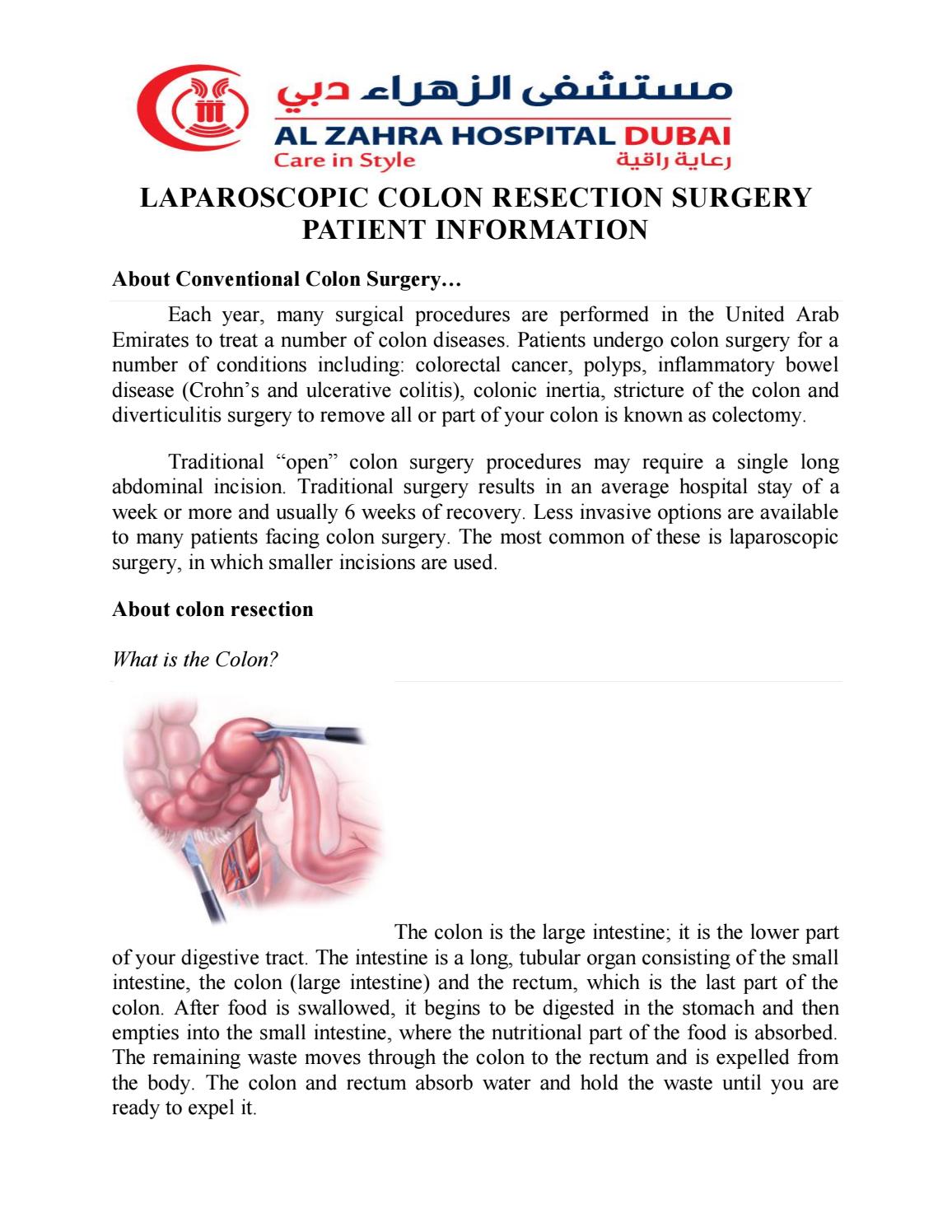 LAPAROSCOPIC COLON RESECTION SURGERY by cancercarespecialties - Issuu