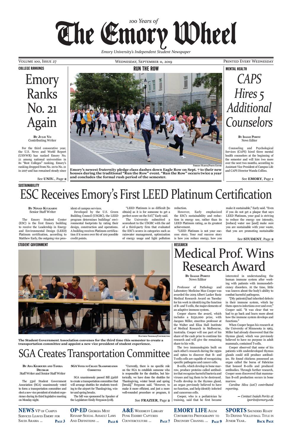 September 11, 2019 by The Emory Wheel - Issuu