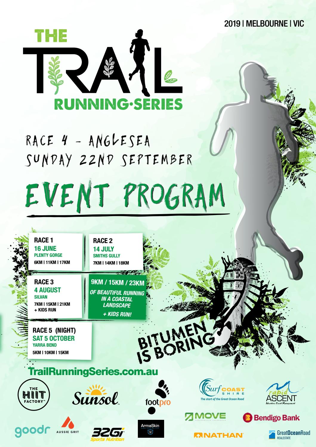 Trail Running Series Race 4 - Anglesea - EVENT PROGRAM by rapidascent ...