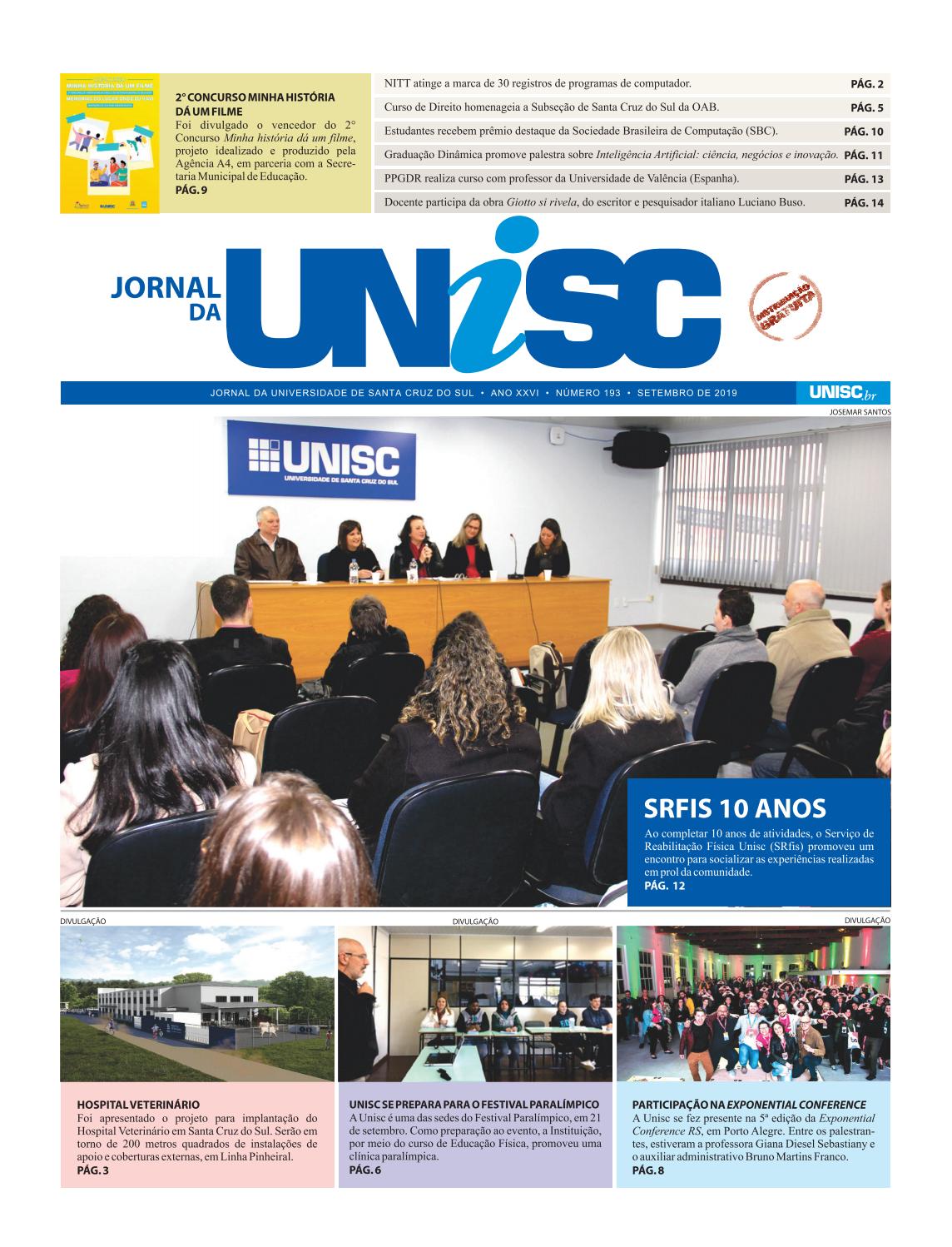 Jornal da Unisc 193 by UNISC Santa Cruz do Sul - Issuu
