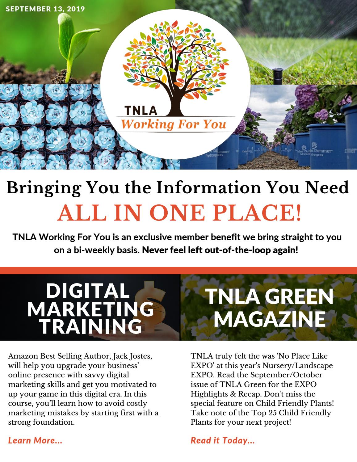 TNLA Working For You 9-13-19 by Texas Nursery & Landscape Association ...