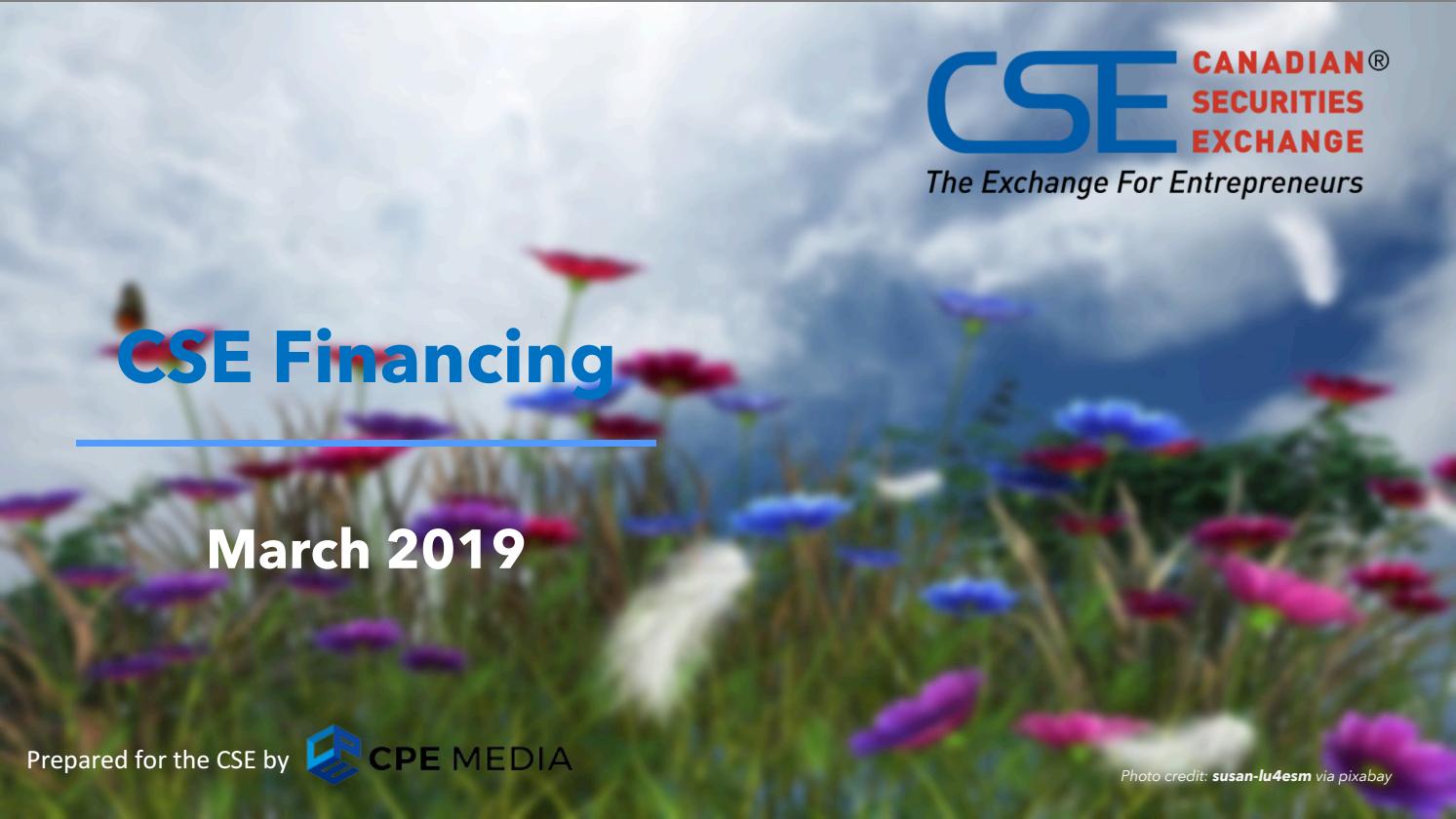 CSE Financing Report - March 2019 by Canadian Securities Exchange - Issuu