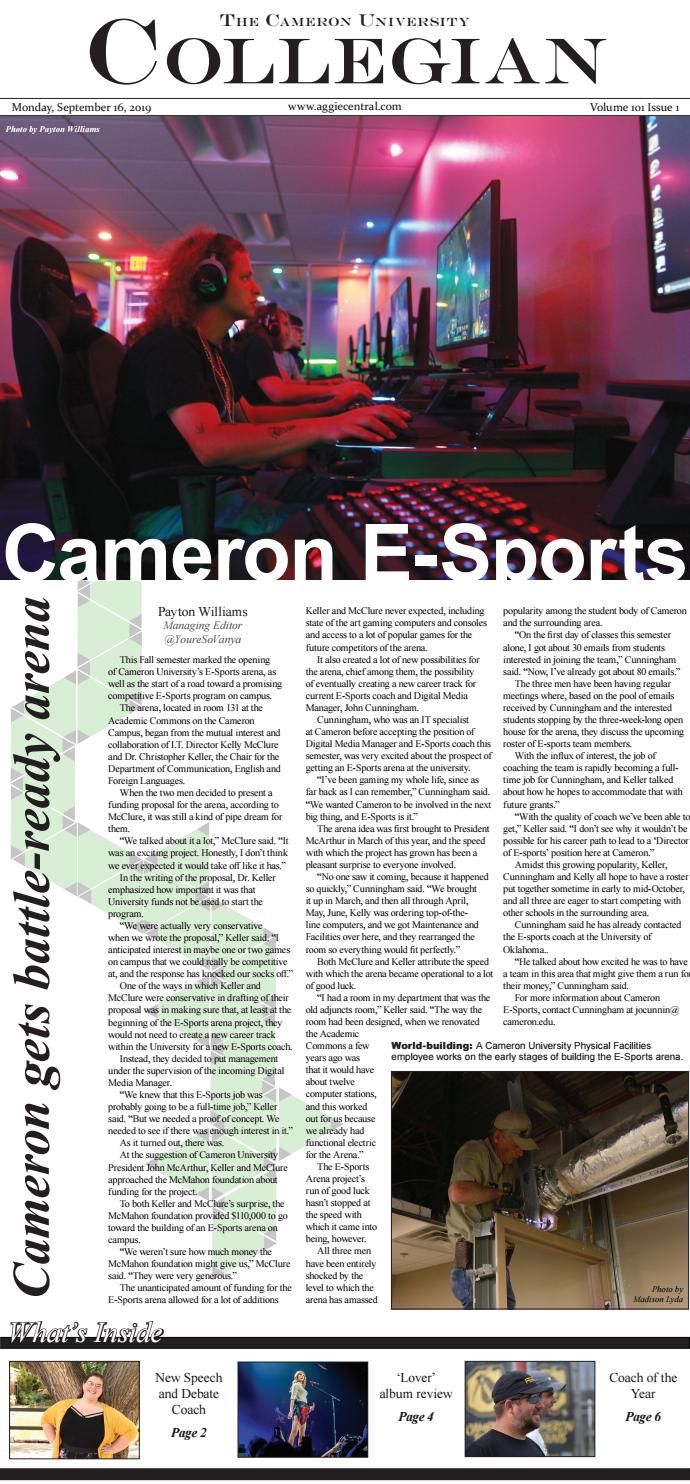 The Cameron Collegian - September 16, 2019 by Cameron University ...