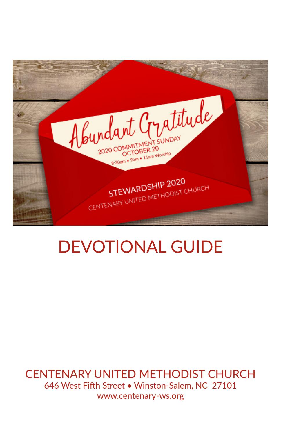 2020 Stewardship Devotional Booklet by Centenary United Methodist ...