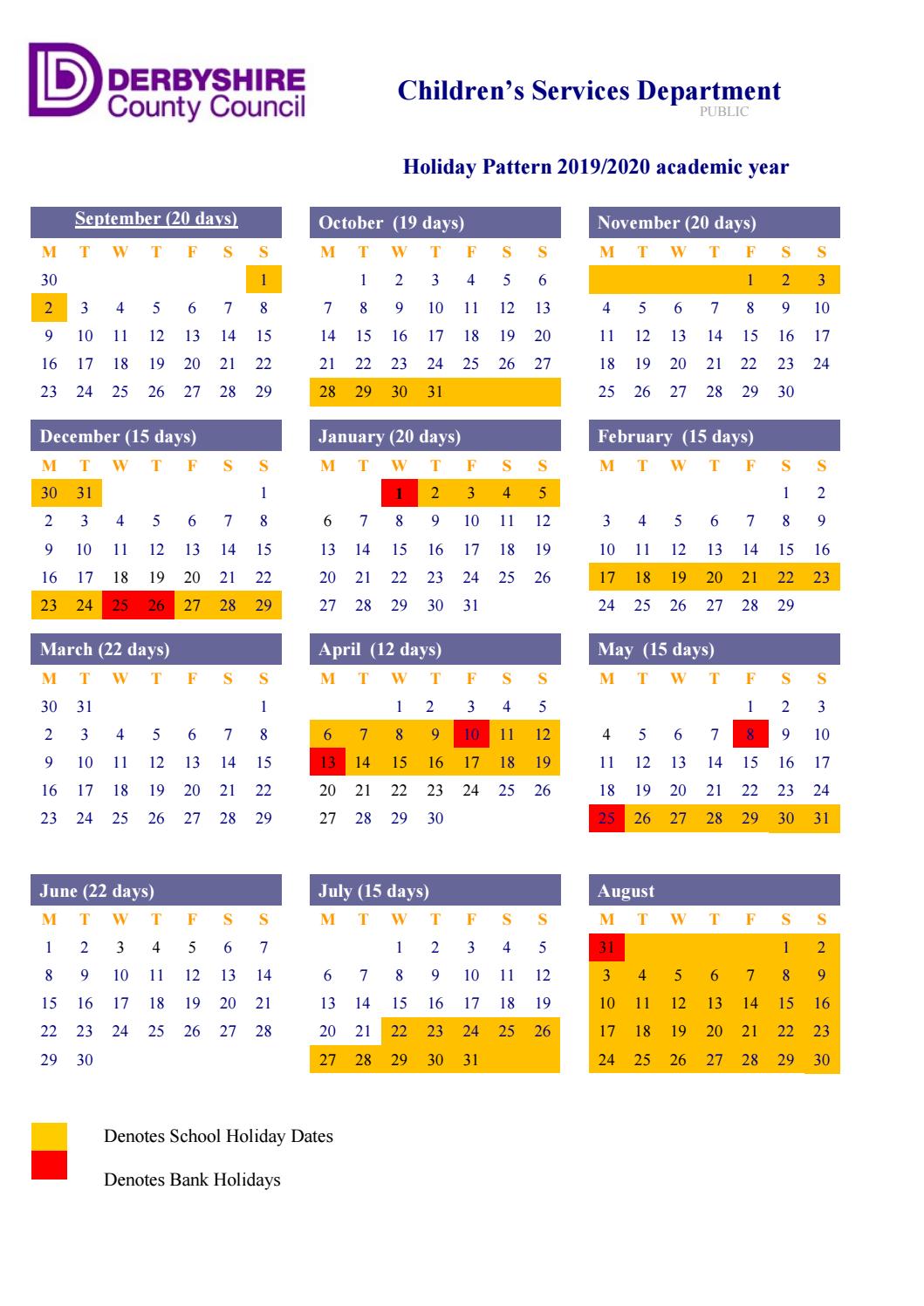 Derbyshire School Term Dates 2019 To 2020 By Schudio Issuu