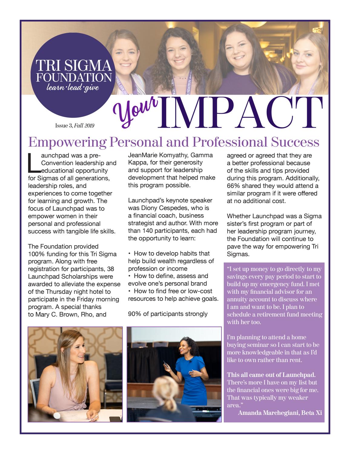 Your Impact - September 2019 by Tri Sigma Foundation - Issuu