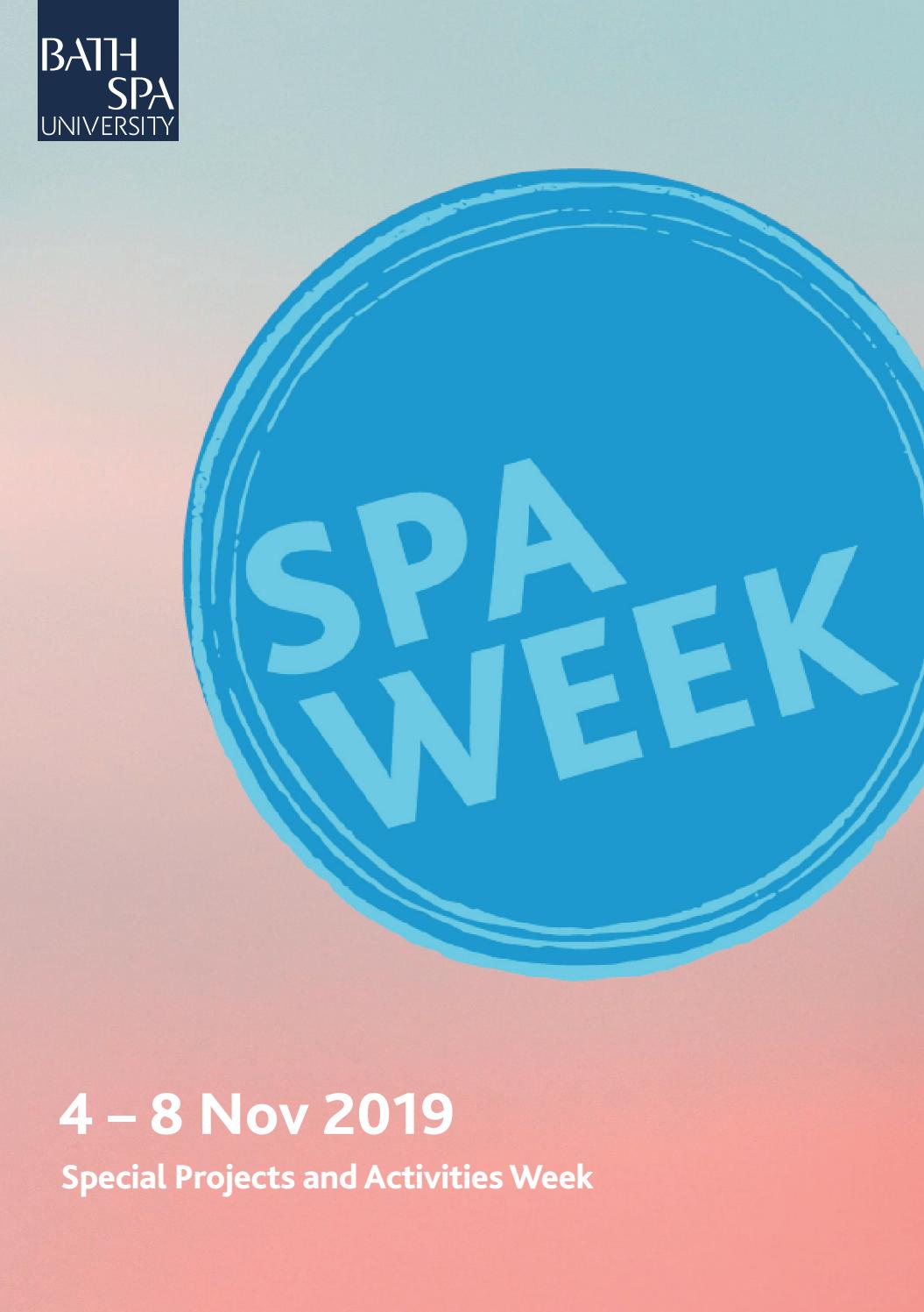 SPA Week November Programme 2019 by Bath Spa University - Issuu