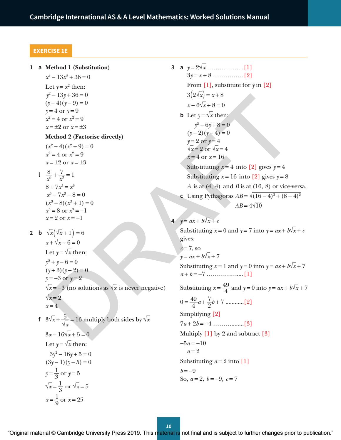 Pure Mathematics 1 sample by Cambridge University Press Education - Issuu