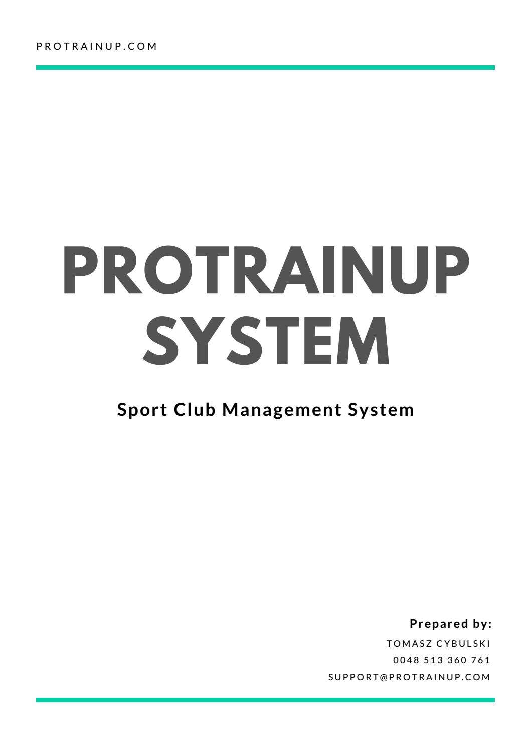 ProTrainUp - Volleyball Club Management System by Tomasz Cybulski - Issuu