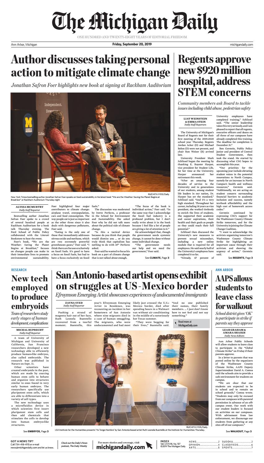 2019-09-20 by The Michigan Daily - Issuu