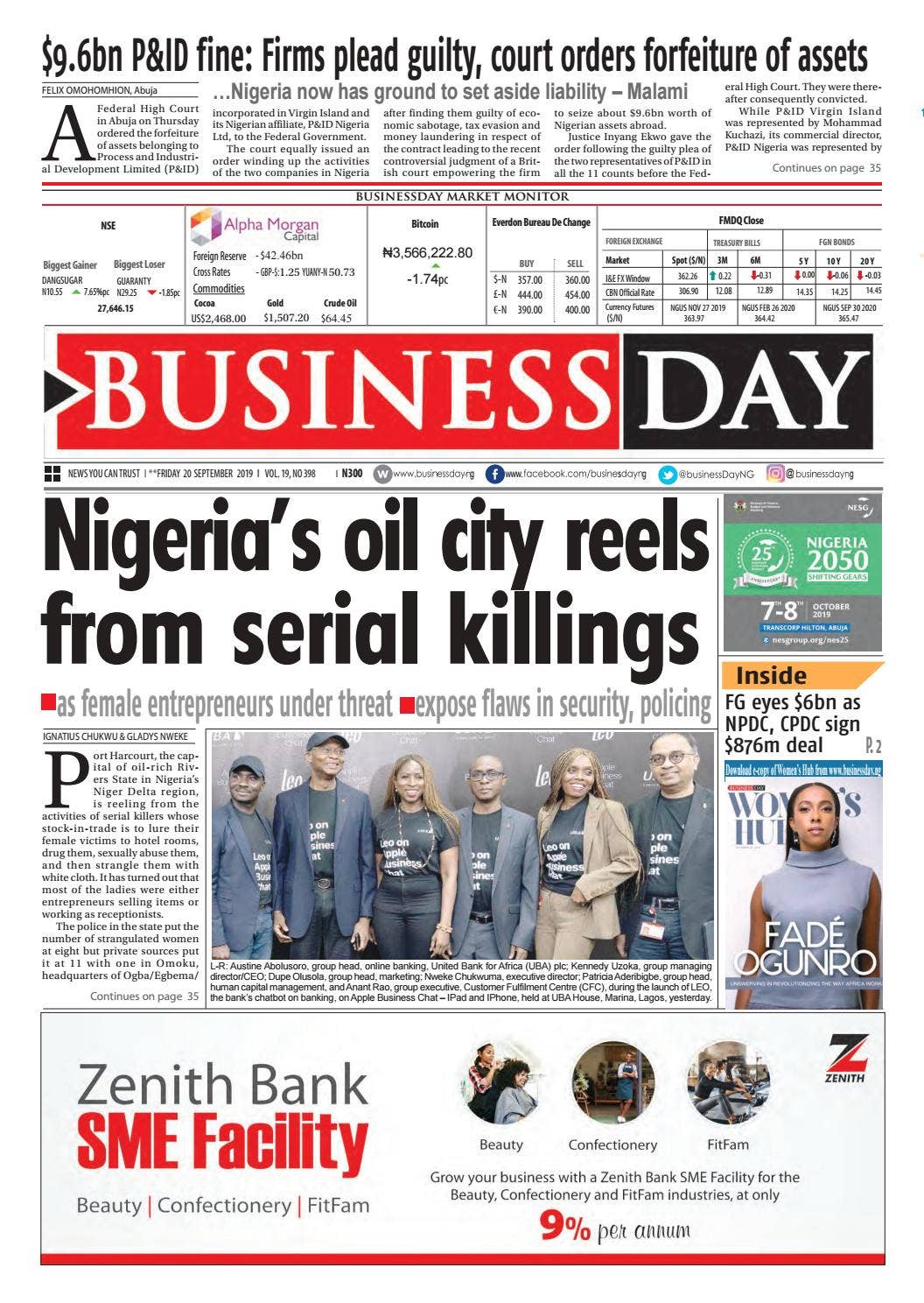 BusinessDay 20 Sep 2019 by BusinessDay - Issuu