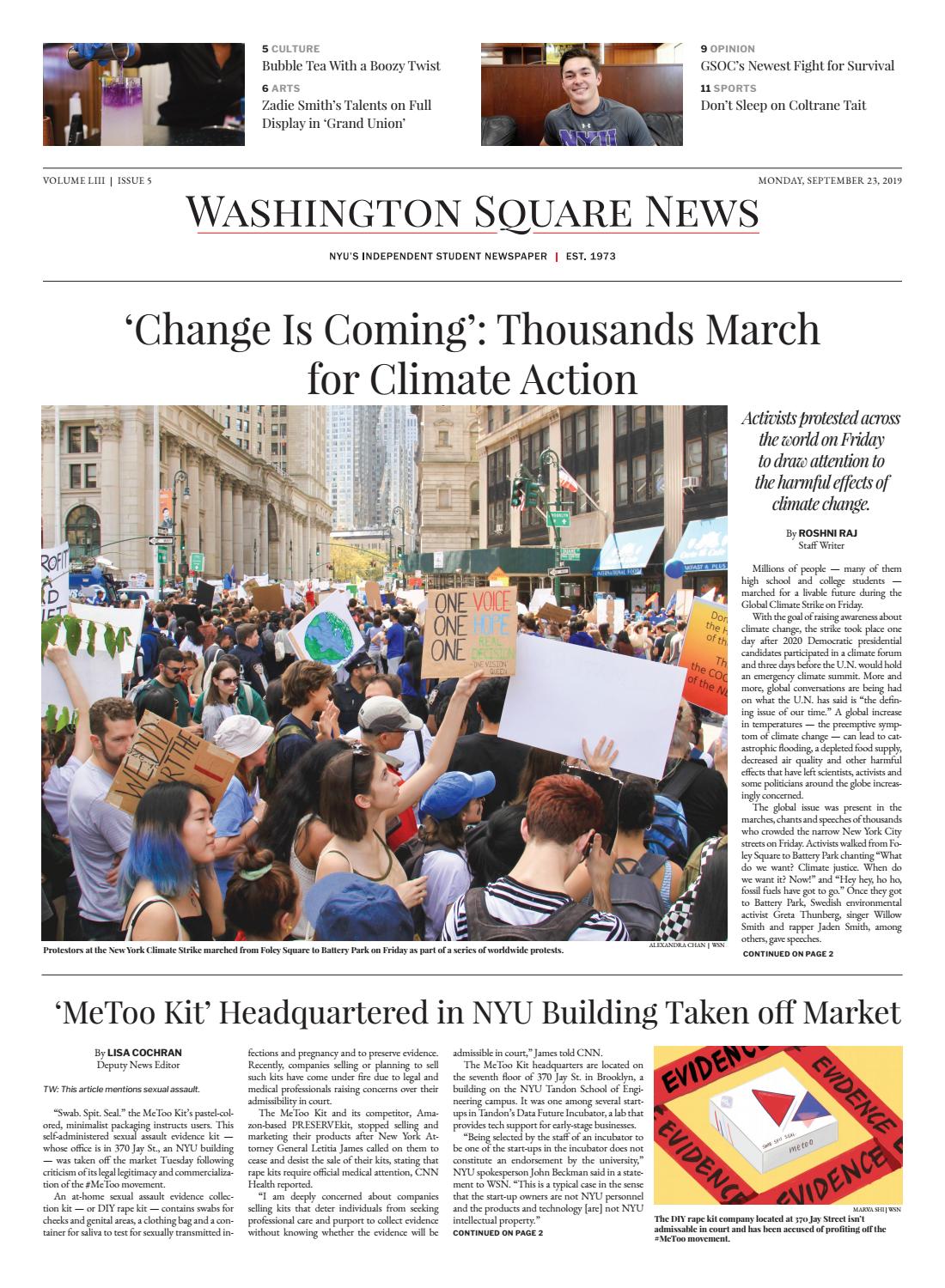 Washington Square News | September 23. 2019 by Washington Square News ...