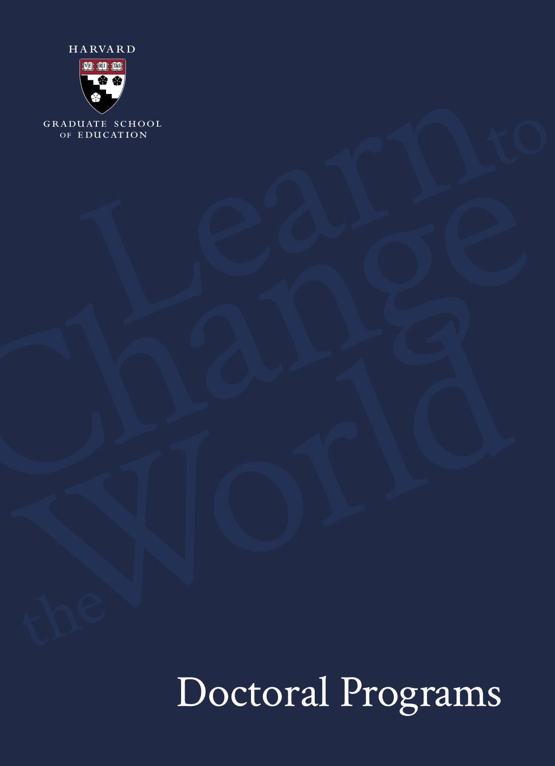HGSE Doctoral Programs 2019 by Harvard Graduate School of Education - Issuu