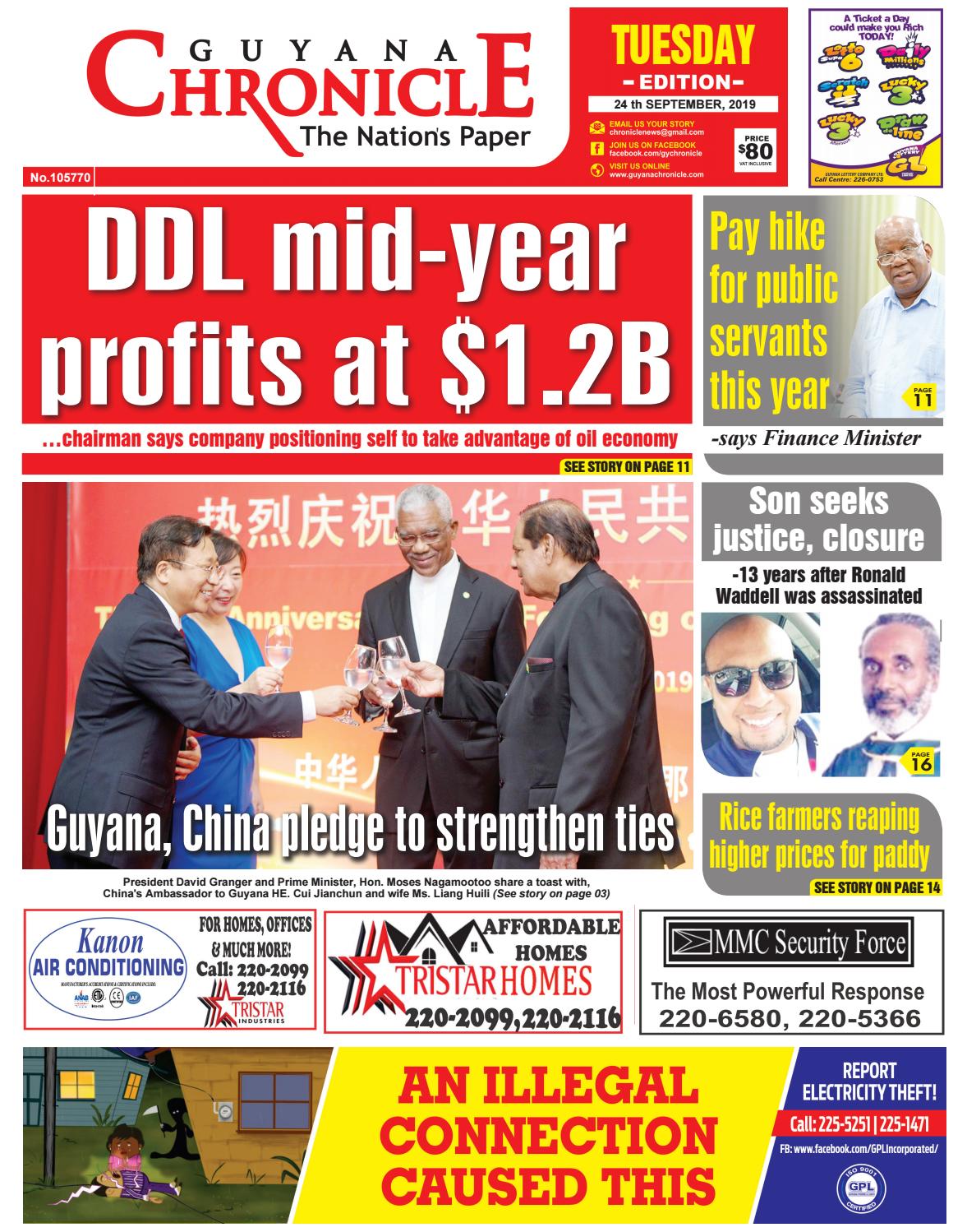 Guyana_Chronicle_Epaper_09_24_2019. by Guyana Chronicle E-Paper - Issuu