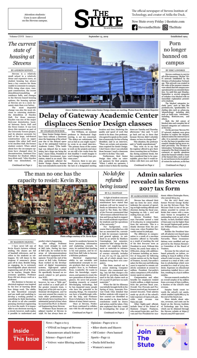 [The Stute] September 13, 2019 (Issue 2, Volume CXVII) by The Stute - Issuu