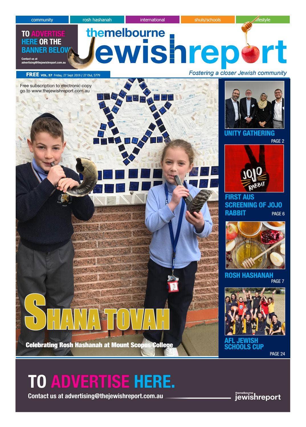 the melbourne jewish report - rosh Hashanah edition 2019 by ...