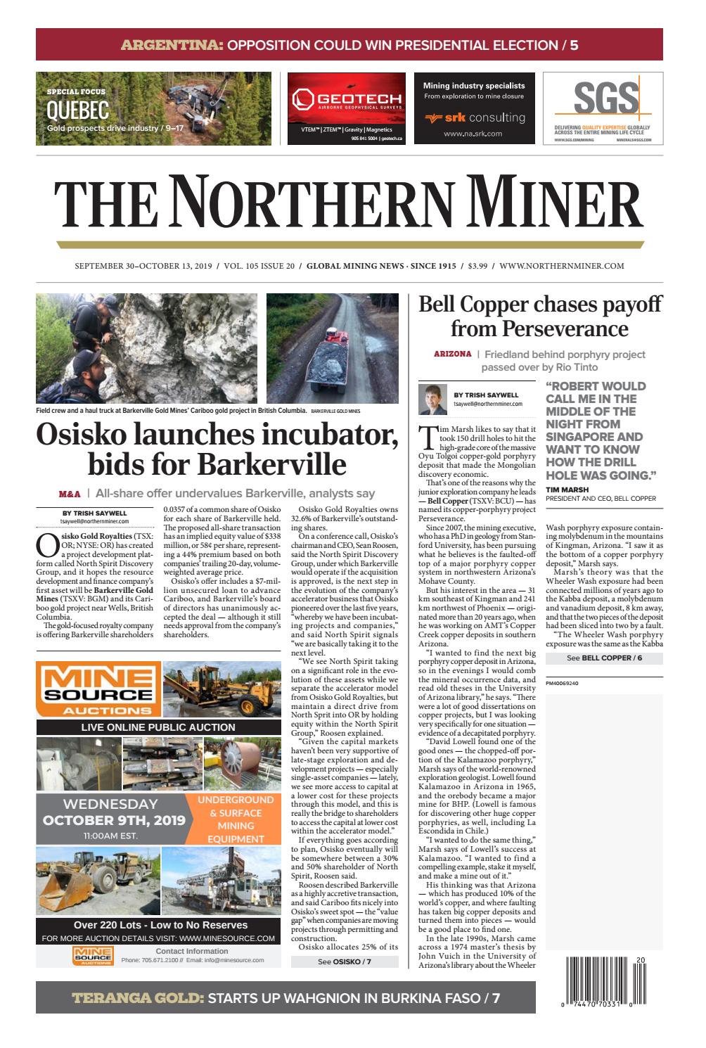 The Northern Miner September 30 2019 Issue 20 by The Northern Miner ...