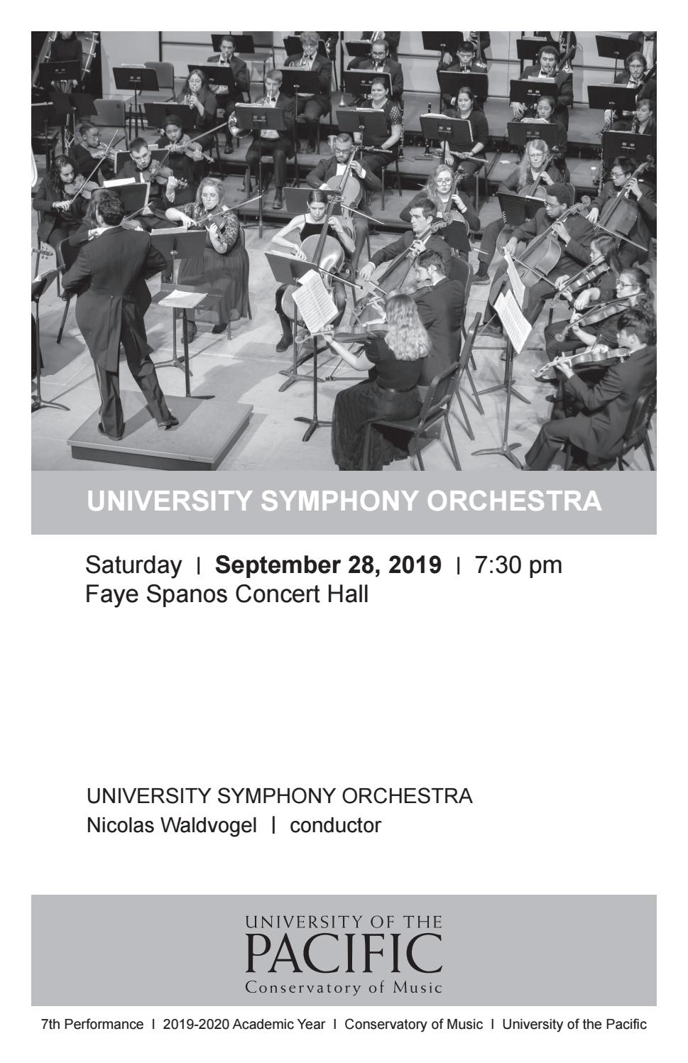 University Syphony Orchestra 9.28.19 by University of the Pacific ...