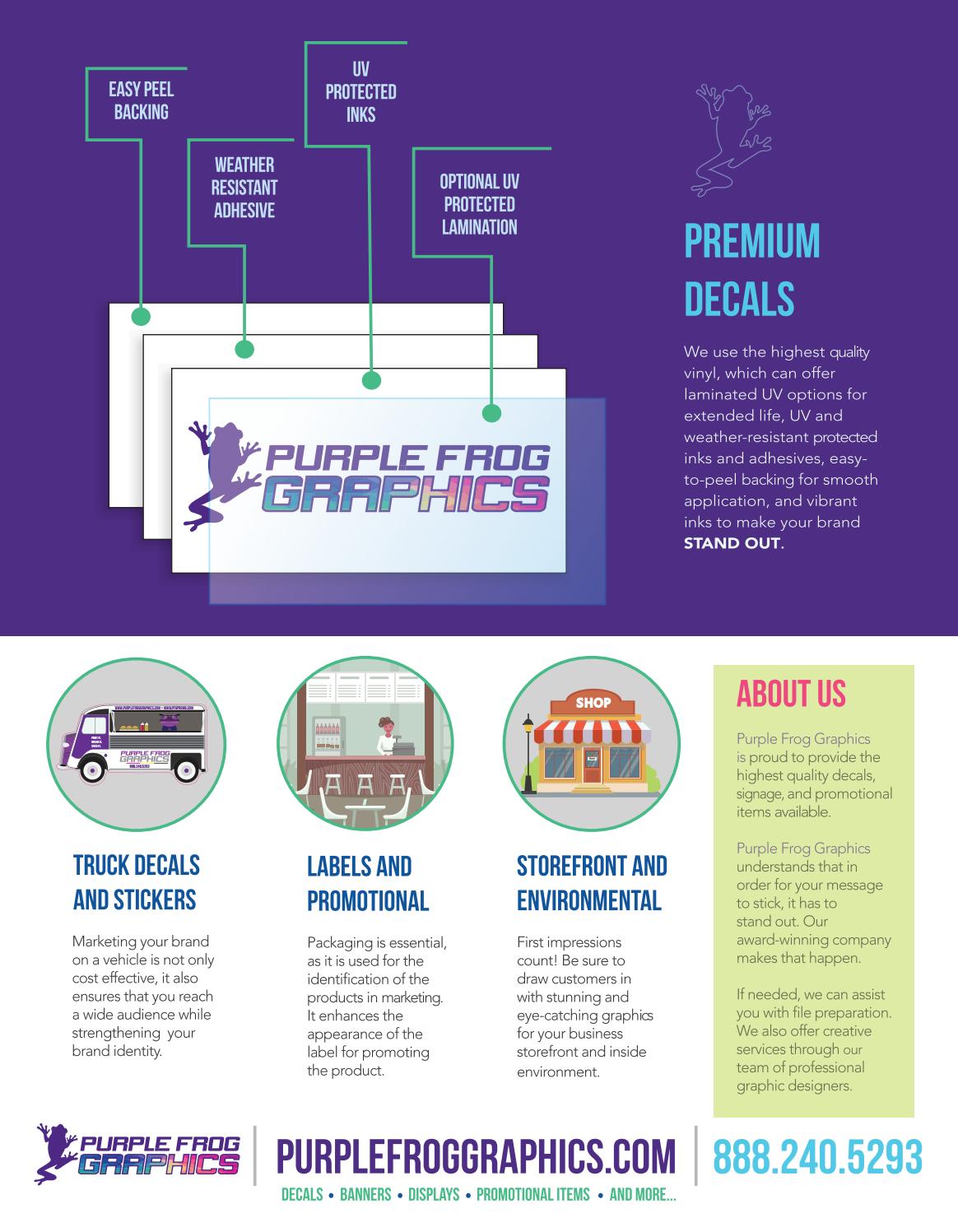 Decal Info Sheet by Purple Frog Graphics - Issuu