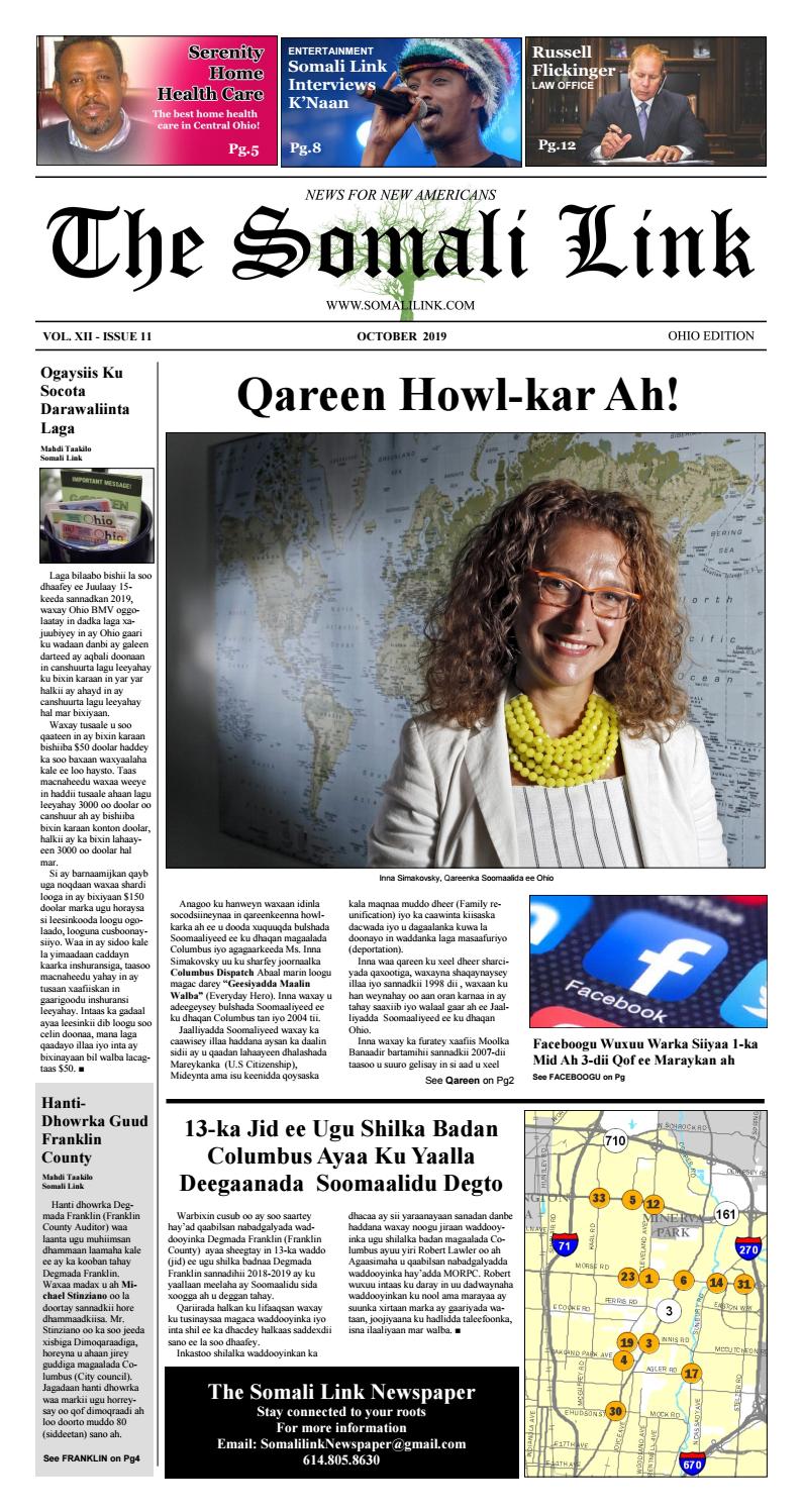 The Somali Link Newspaper October 2019 by DPI Graphic Design - Issuu