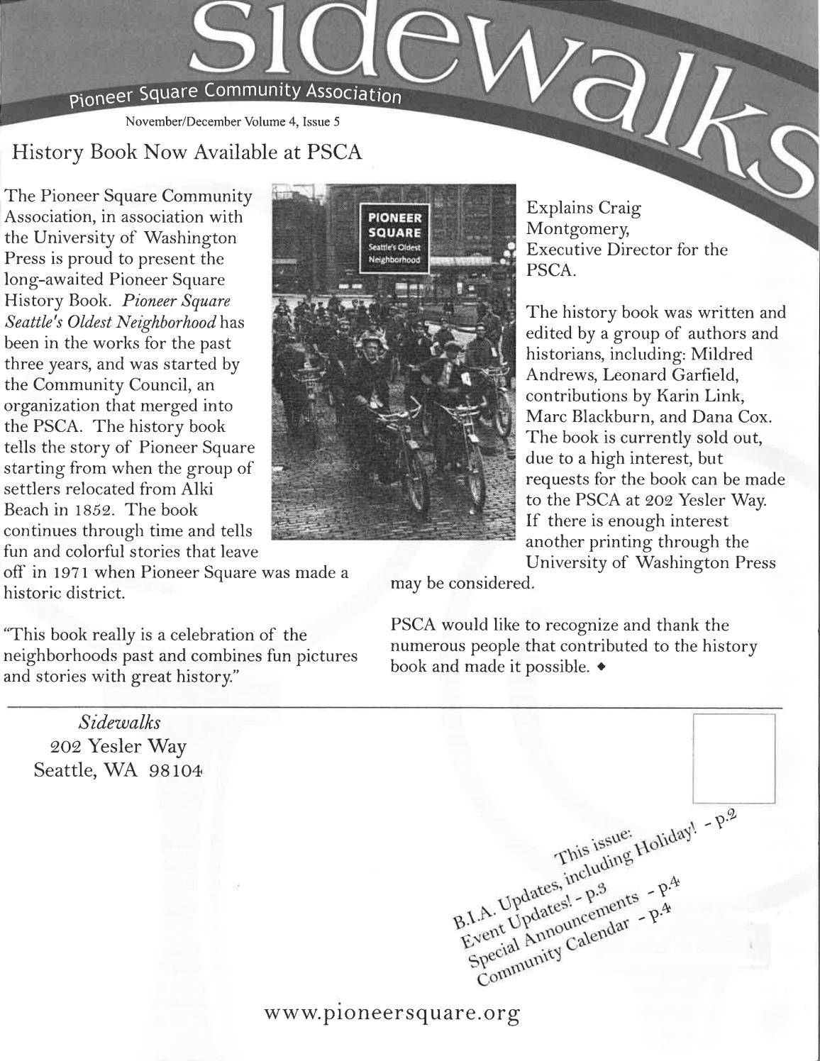 PSCA Sidewalks by Alliance for Pioneer Square - Issuu