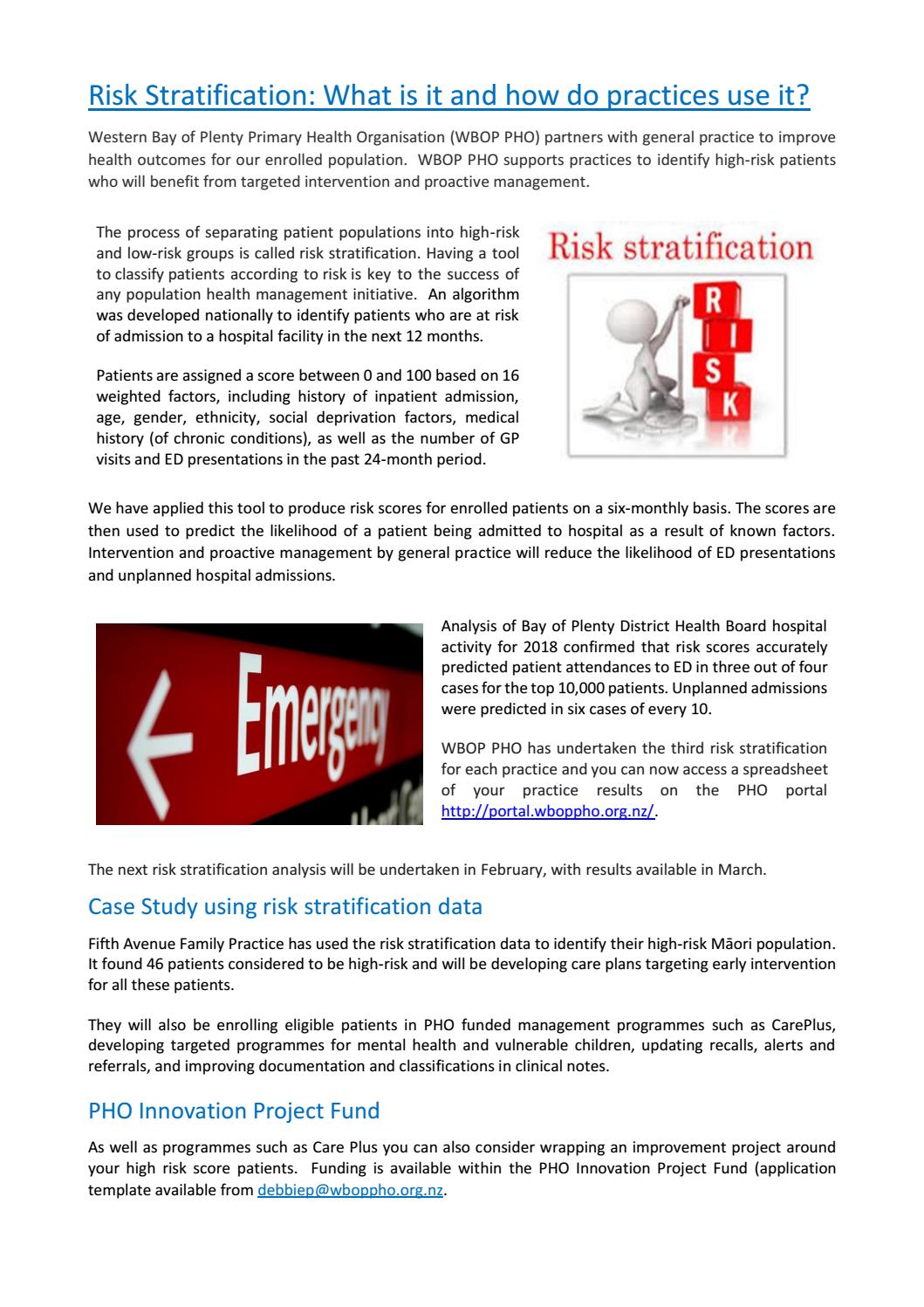 Risk Stratification Communication by WBOP PHO - Issuu