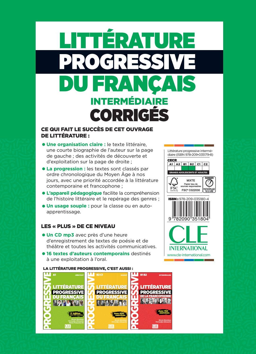 Littérature progressive du français - Niveau intermédiaire - Corrigés ...