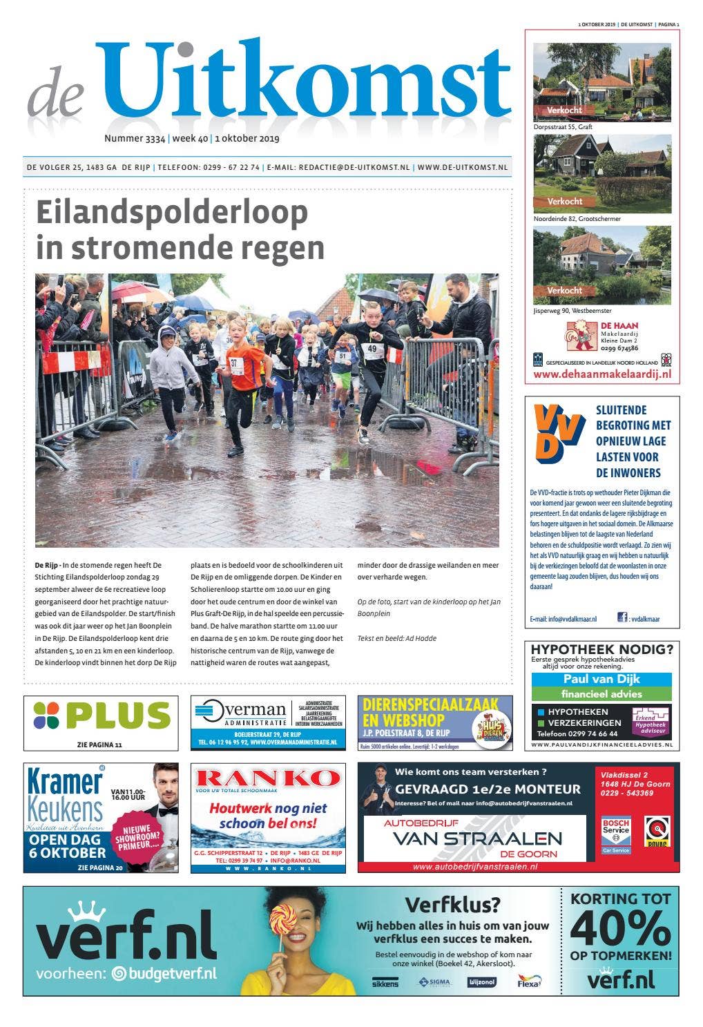 De Uitkomst, week 40 2019 by Uitgeverij De Uitkomst - Issuu