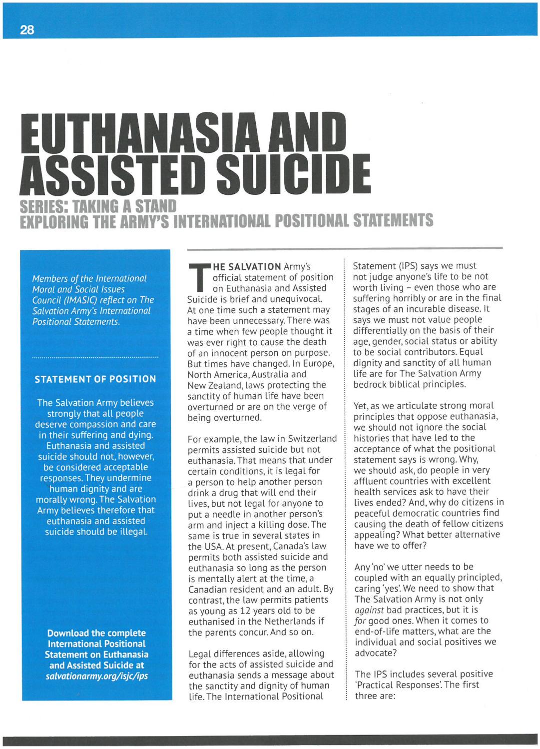 Euthanasia and Assisted Suicide by International Social Justice ...