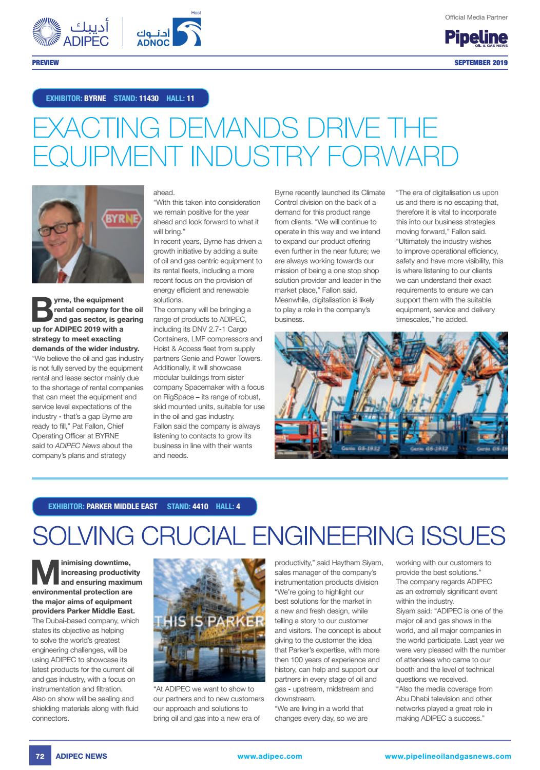 ADIPEC Preview 2019 - Byrne Equipment Rental by Byrne Group - Issuu