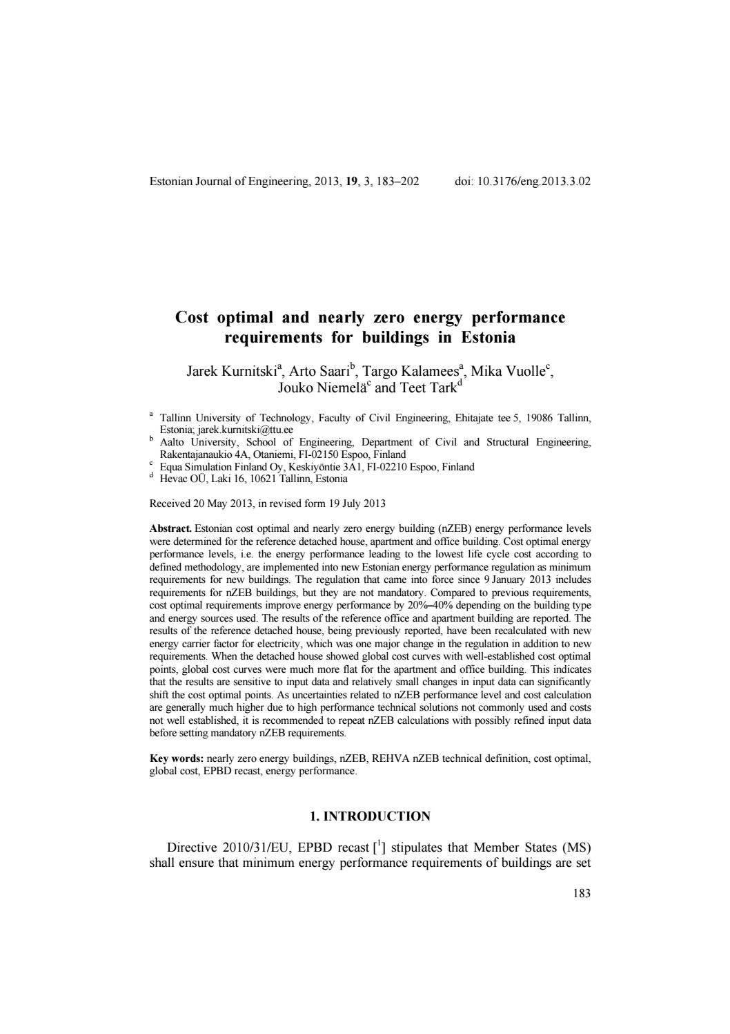 Finestum - Cost optimal and nearly zero energy performance requirements ...